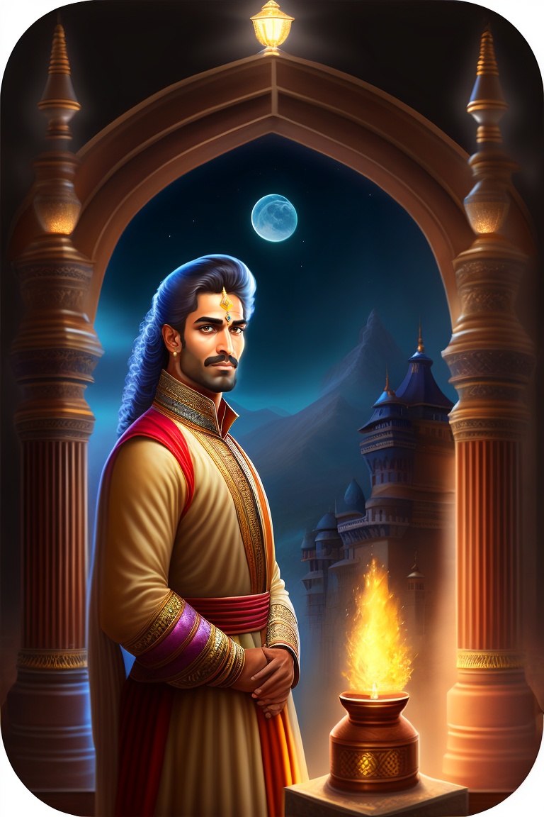 Lexica - A handsome Indian man in his medieval house standing straight ...