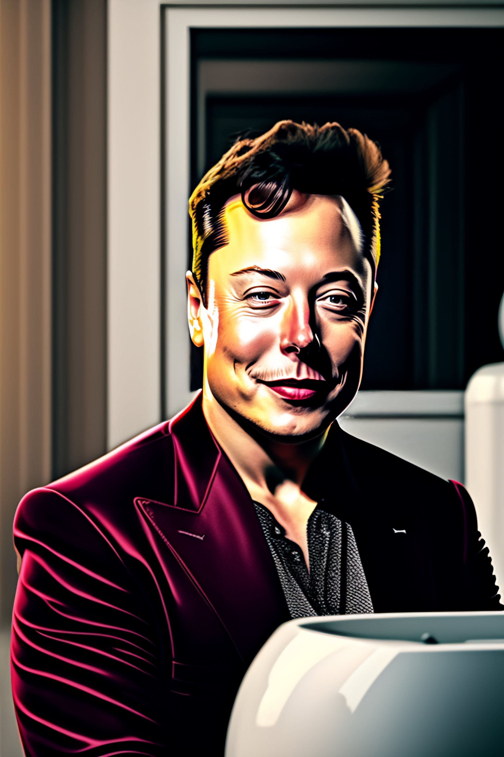 Lexica - Elon musk is sitting on an artificial intelligence integrated ...