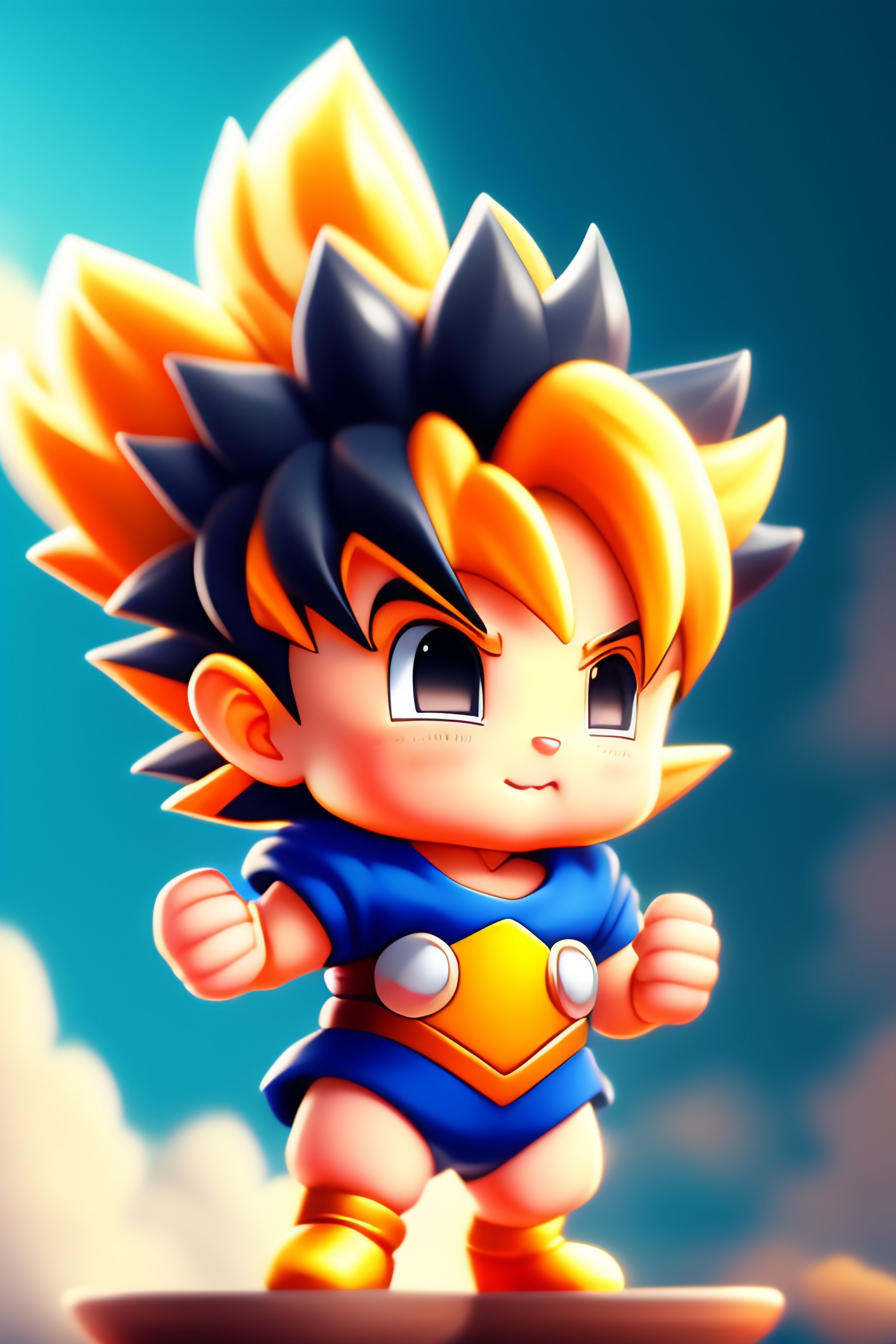Lexica - Cute and adorable cartoon goku supersaya baby, fantasy ...