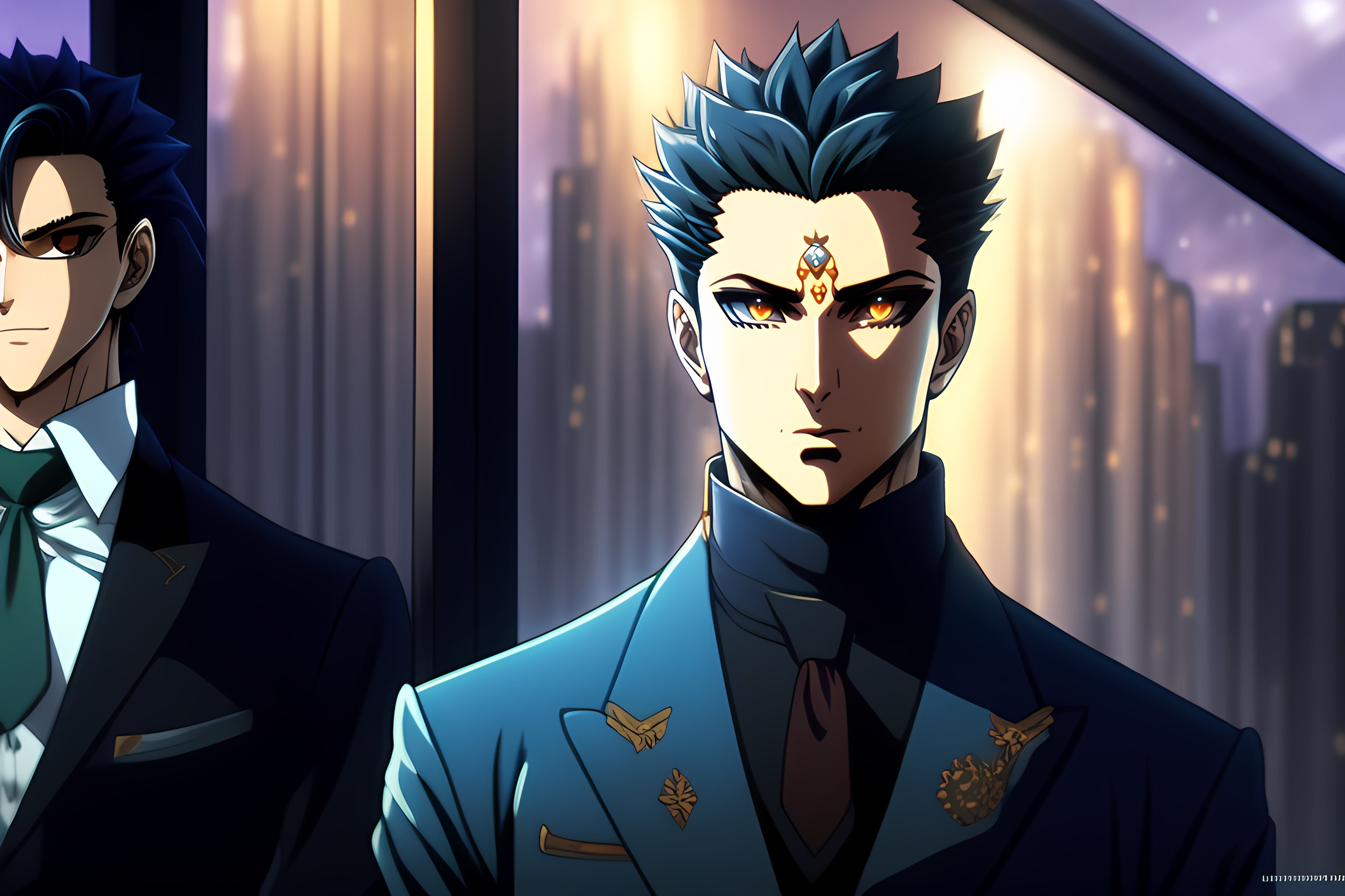 Lexica - Illustration of Chrollo from Hunter x Hunter in a skyscraper ...