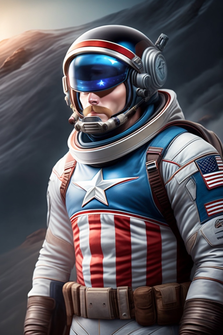 Lexica - Captain america becomes astronaut in moon, wearing an ...