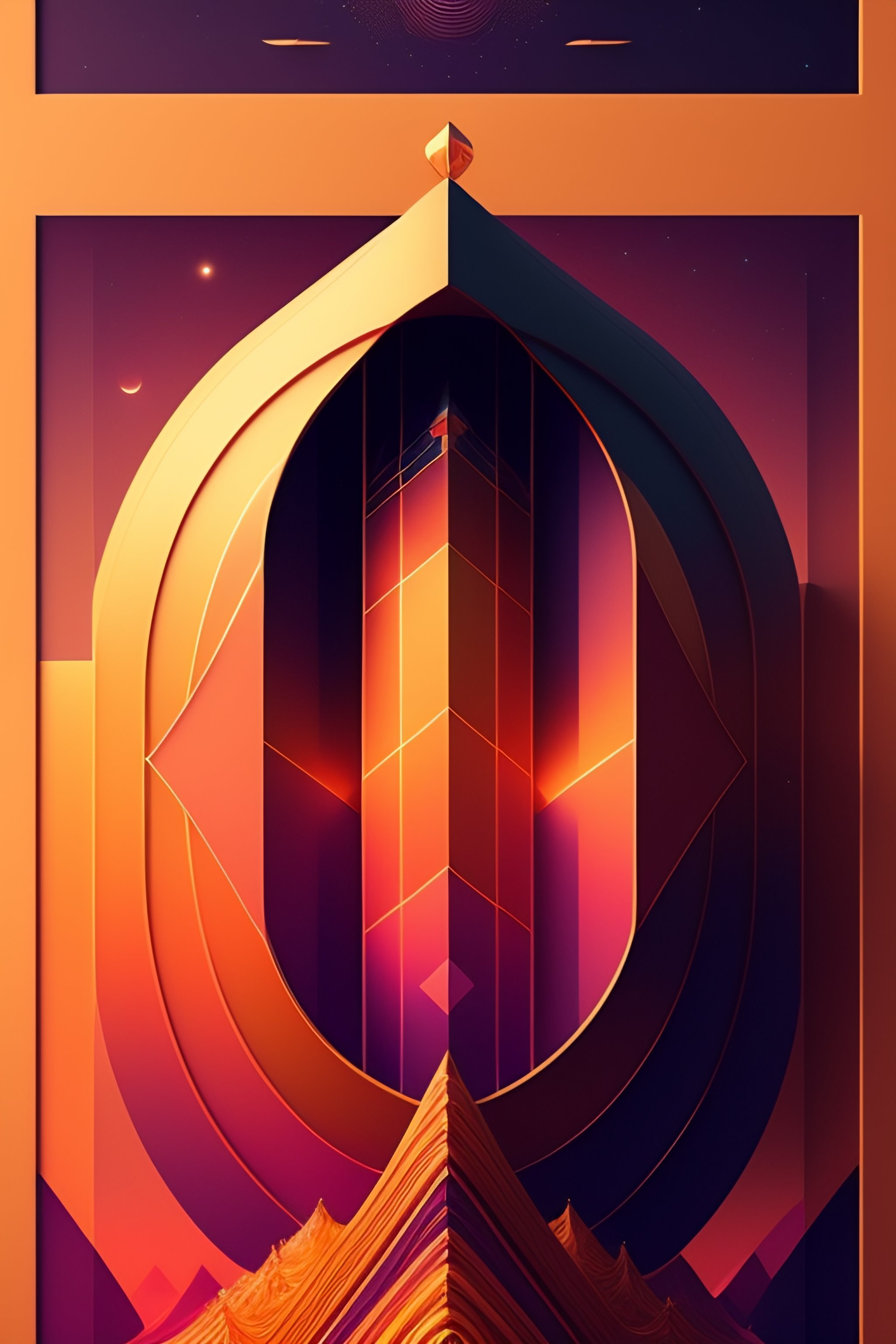 Lexica - Porta 4 0 0 golden isometric projection graphic design poster ...