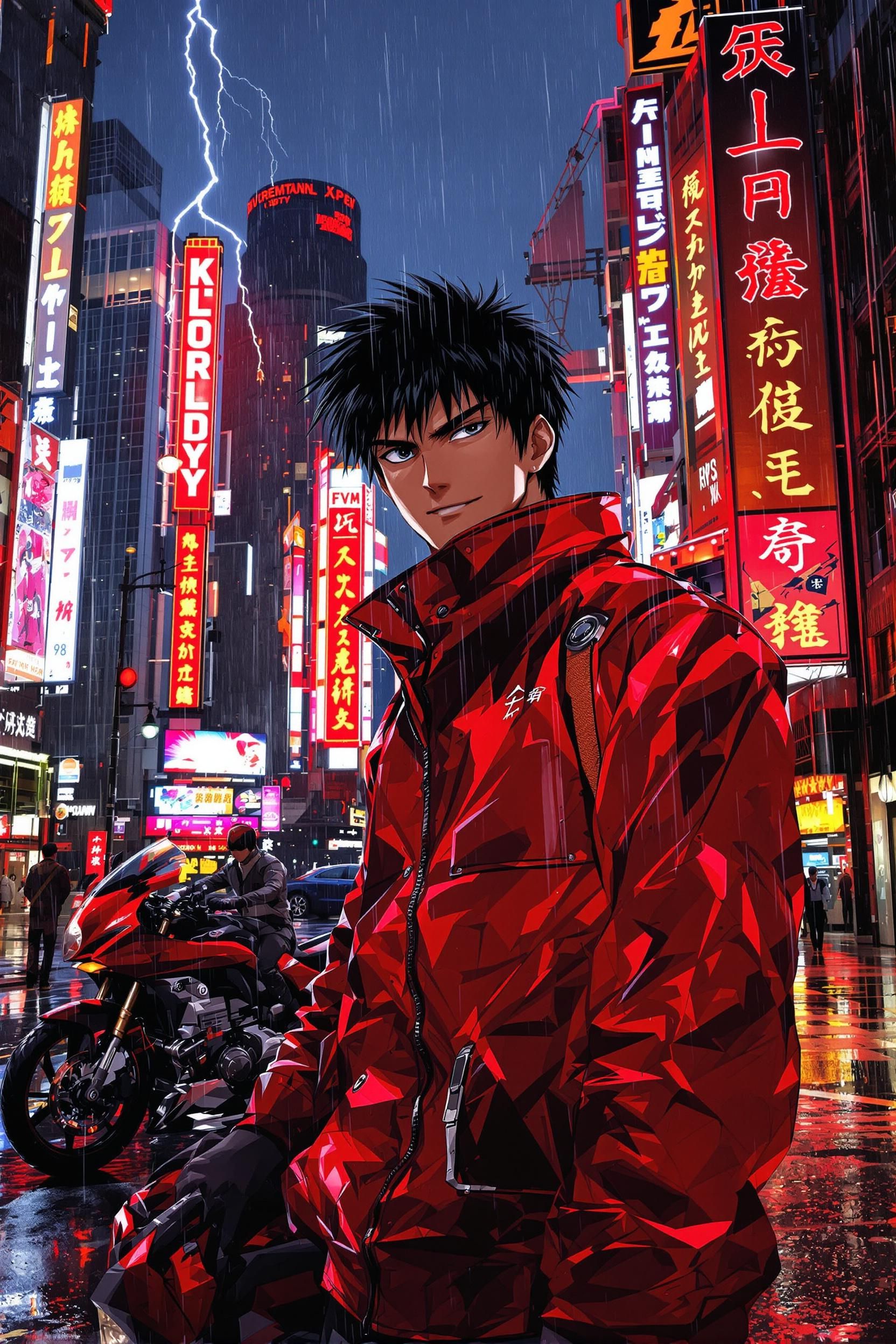 Lexica - Anime art of Akira, detailed scene, red, perfect face ...