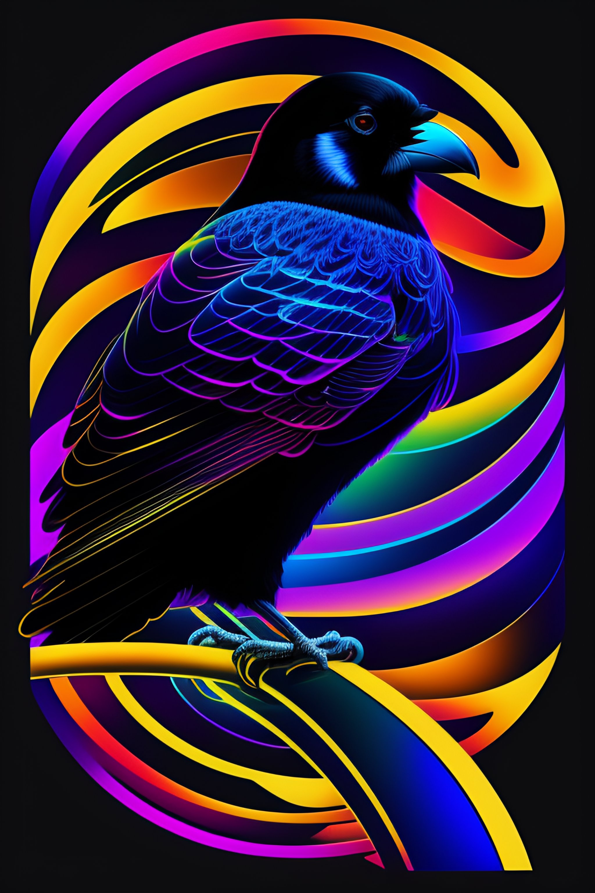 Lexica - The shape silhouette of a third eyed crow, stacked plot of ...