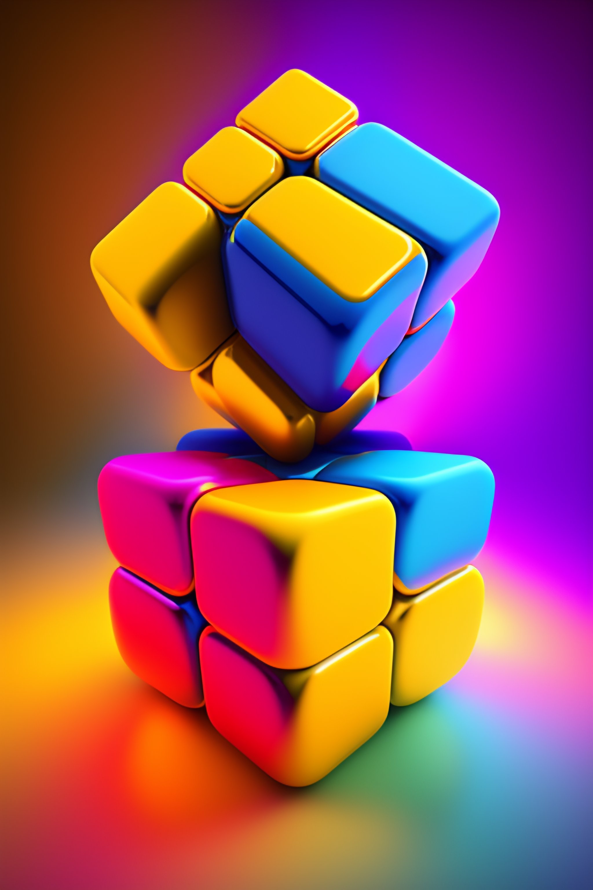Lexica - Rubik's cube 3 d illustration, the cube is decorated with art ...