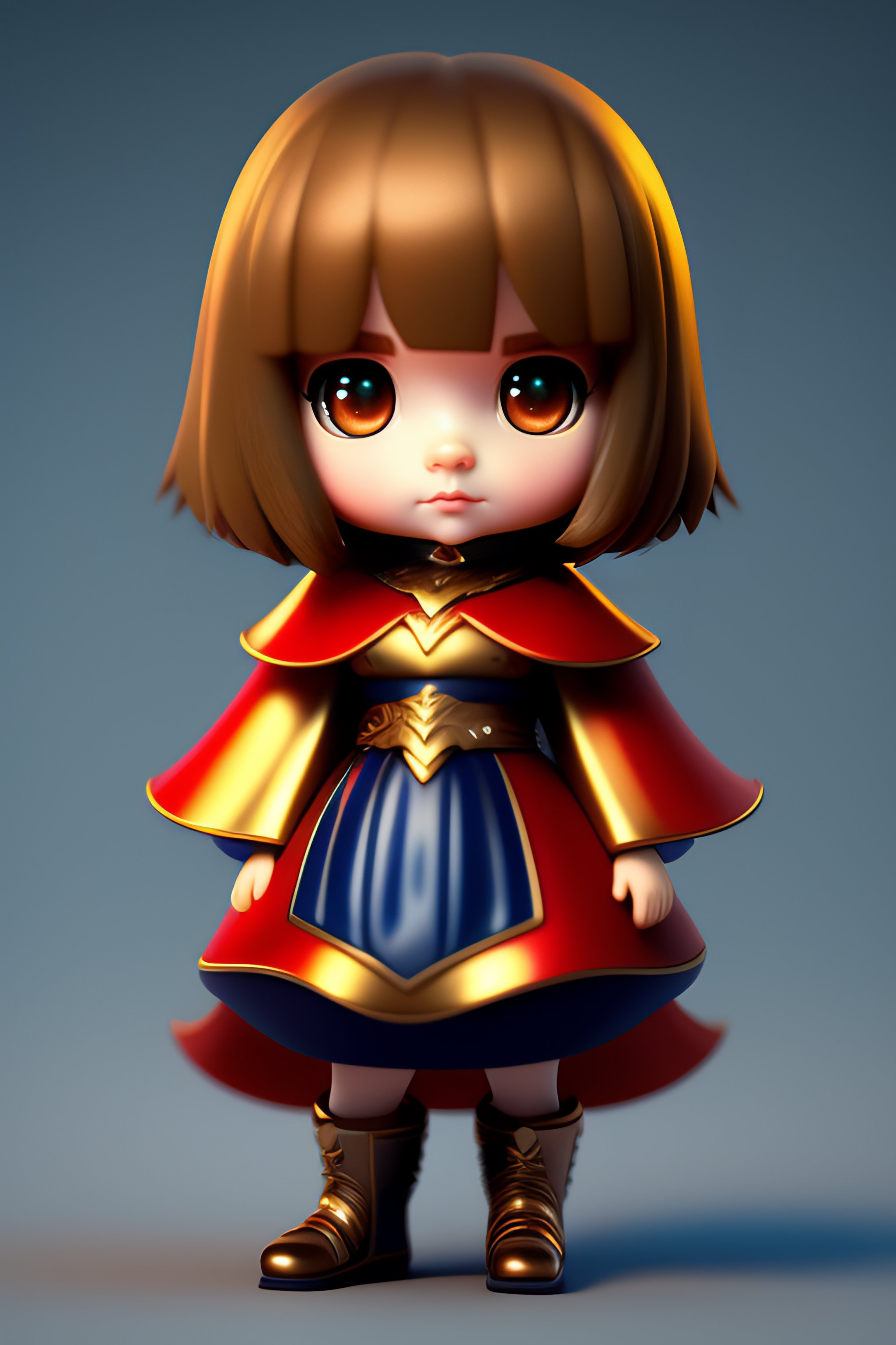 Lexica - 3d render utrarealism chibi girl medieval solder