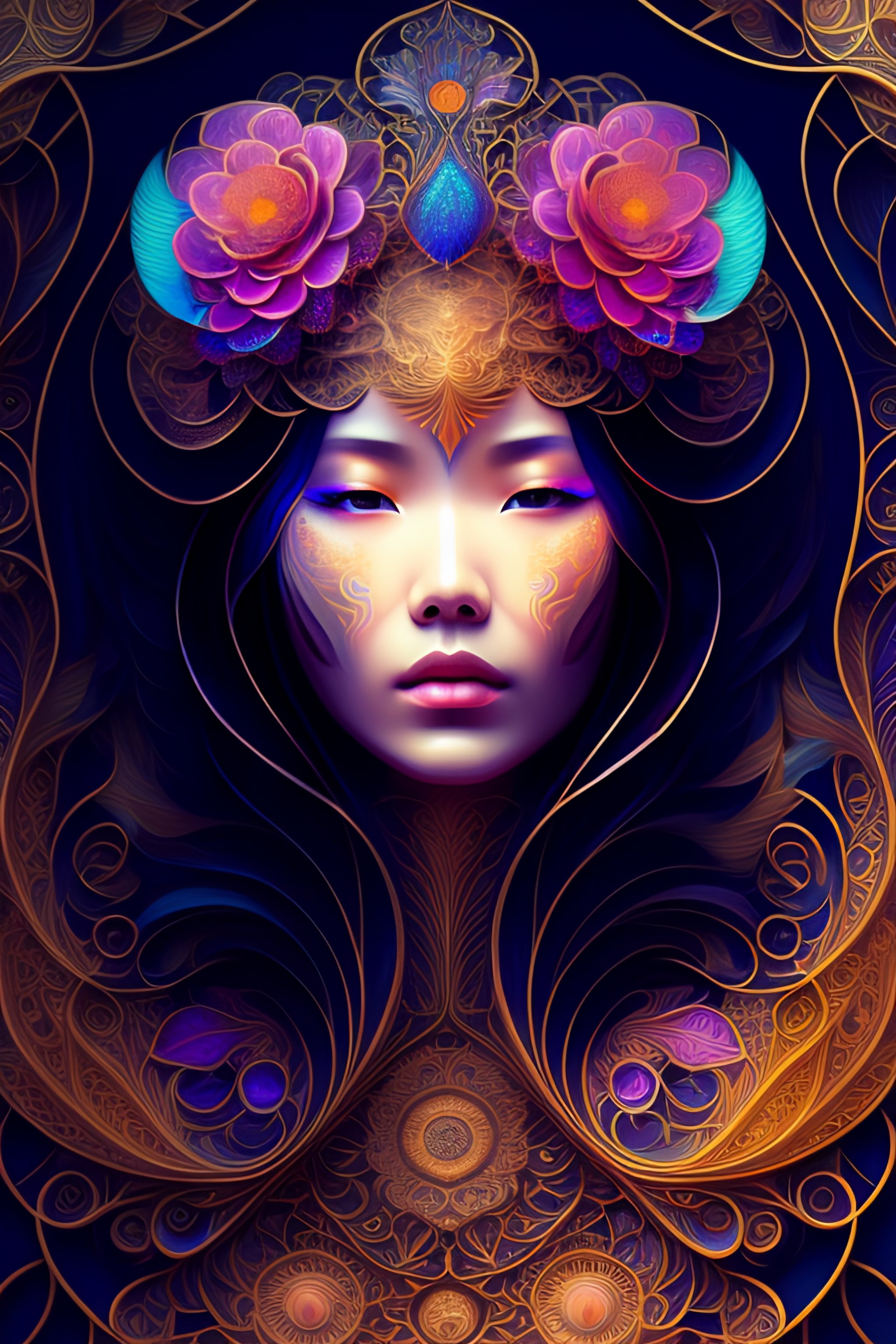 Lexica - Human flower by Android Jones, Earnst Haeckel, James Jean ...