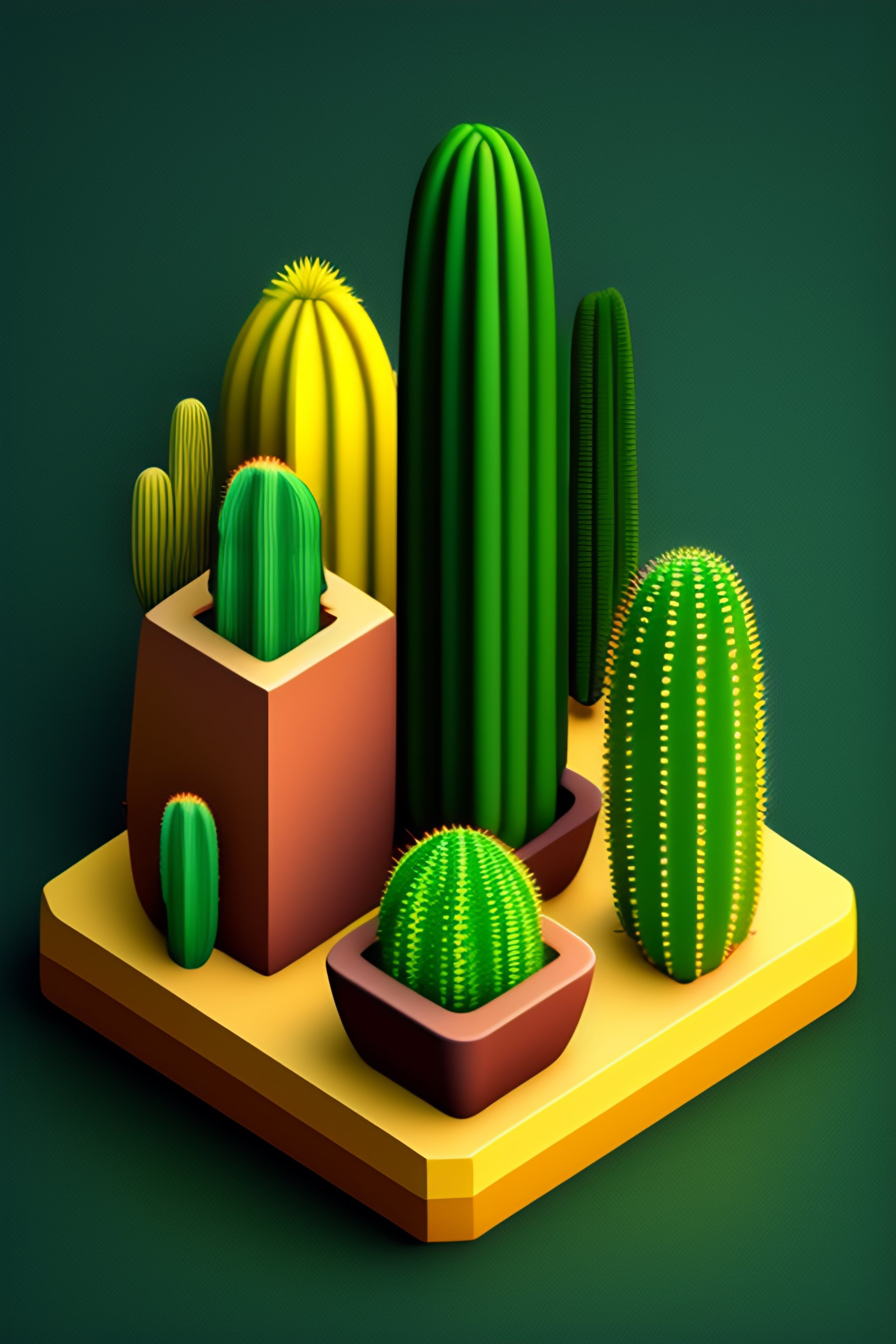 Lexica - Isometric pattern of cactus