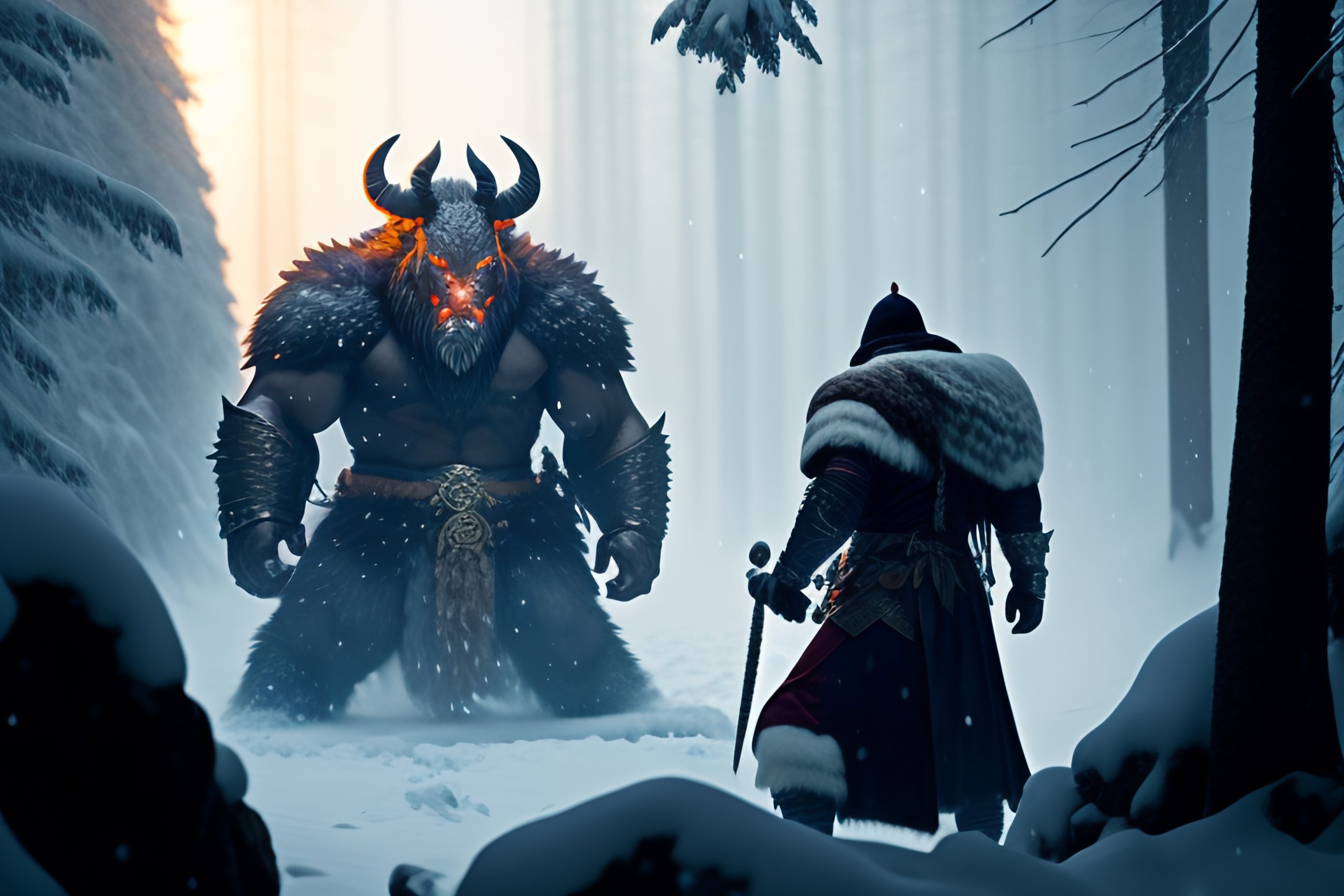 Medieval Art Demons Battle