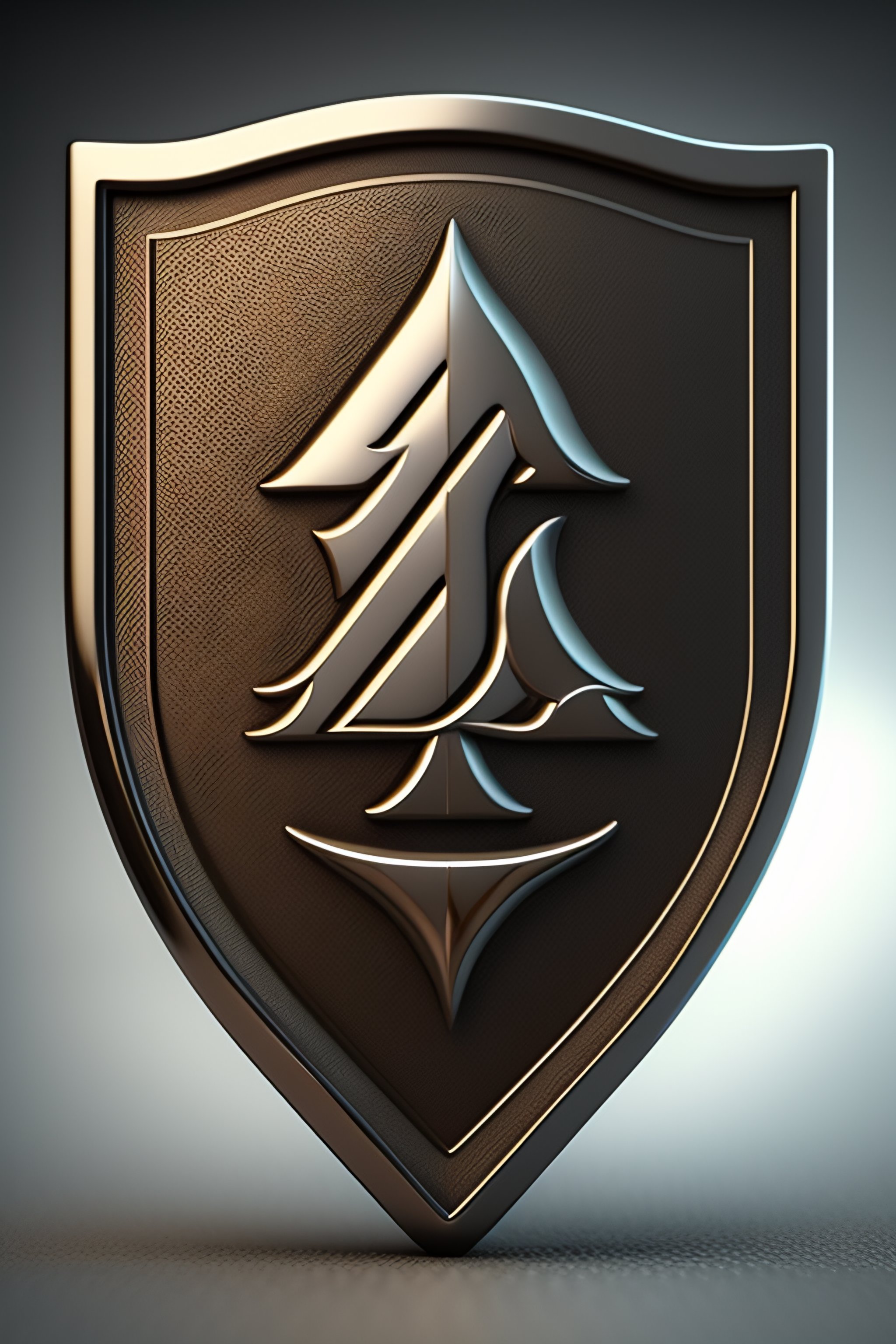 Lexica - RAAR, logo, blason, metal texture, silver, hyper realistic