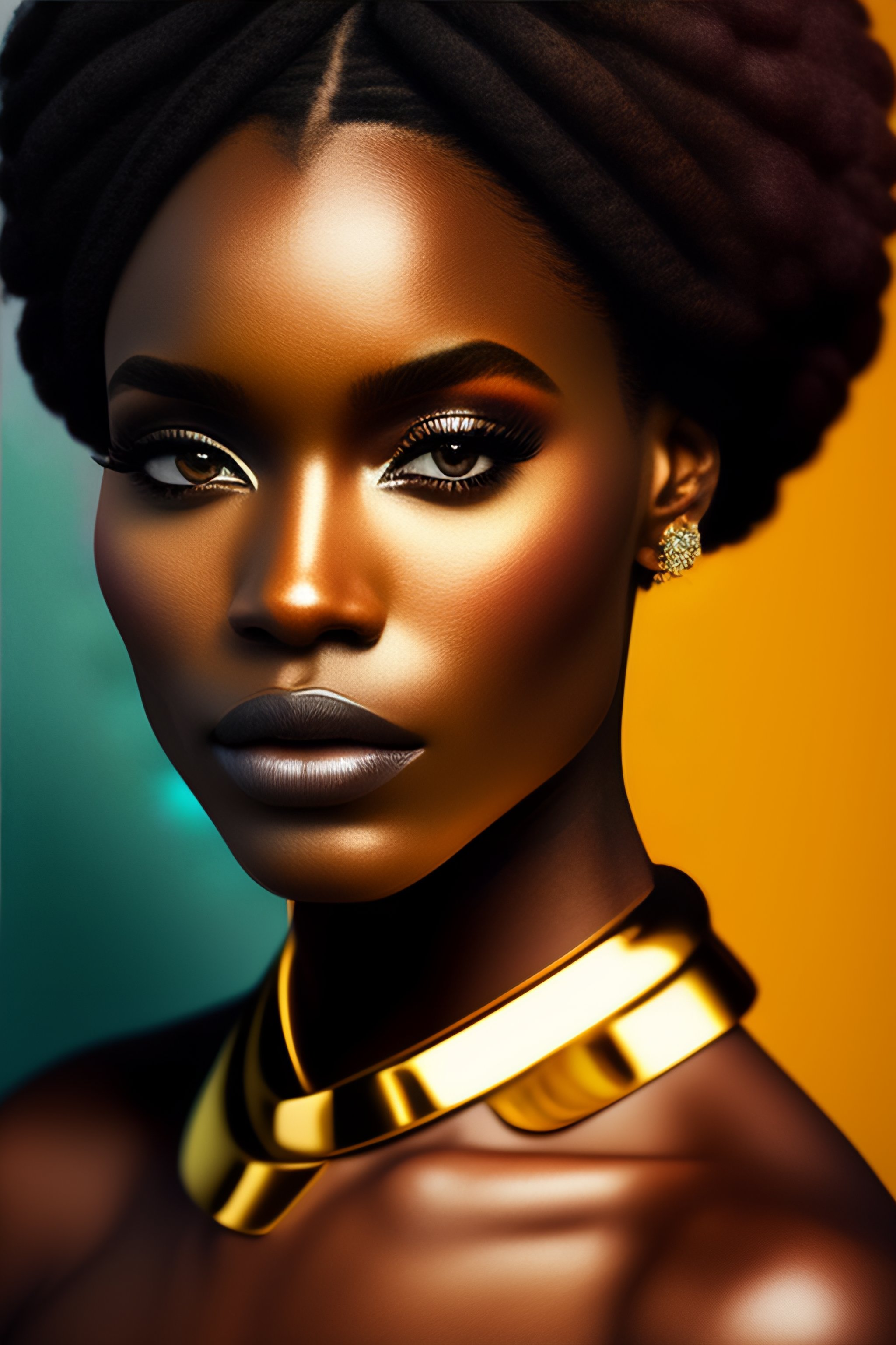 Lexica - Golden face of a black girl