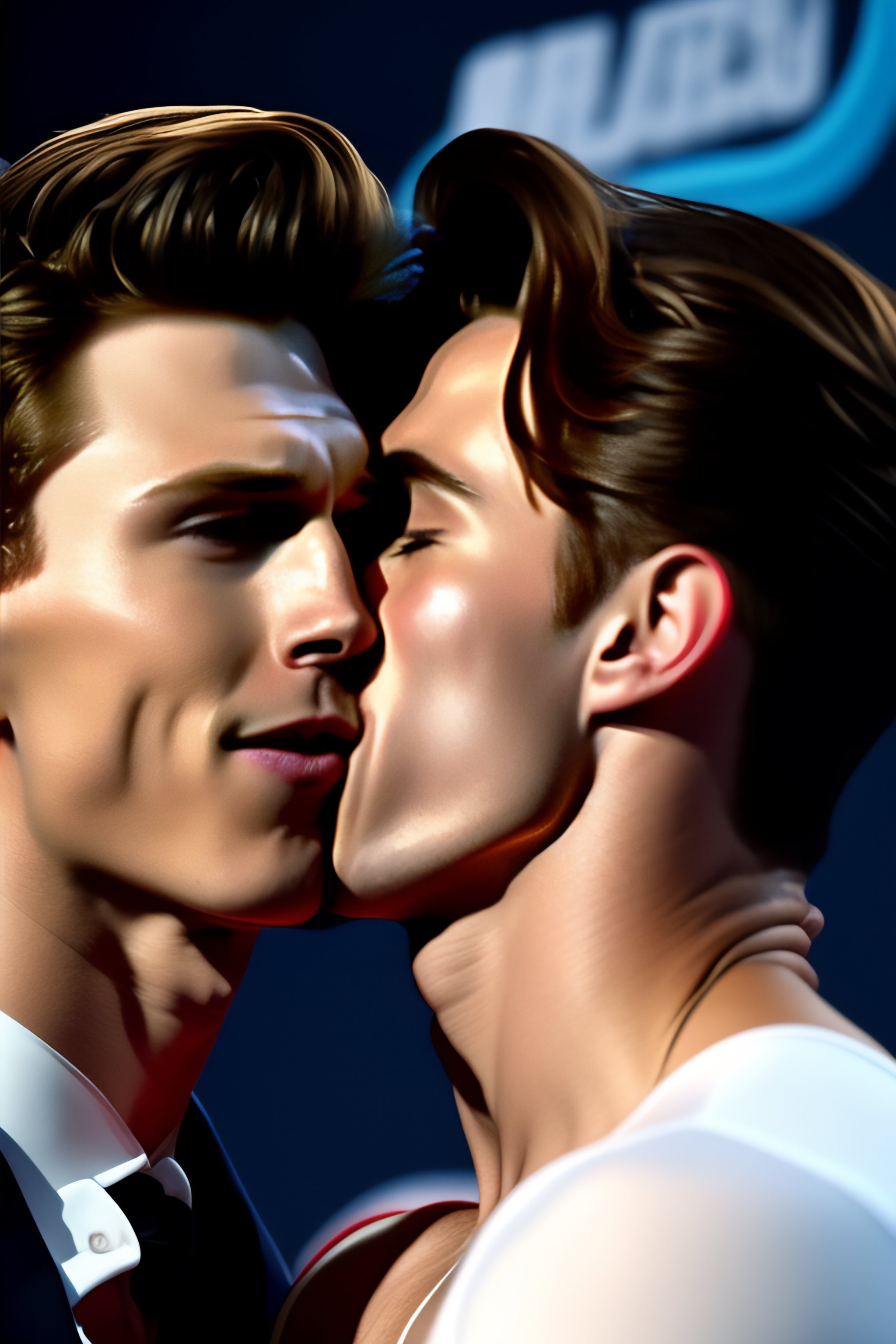 Lexica - Tom Holland kissing Chris Evans.