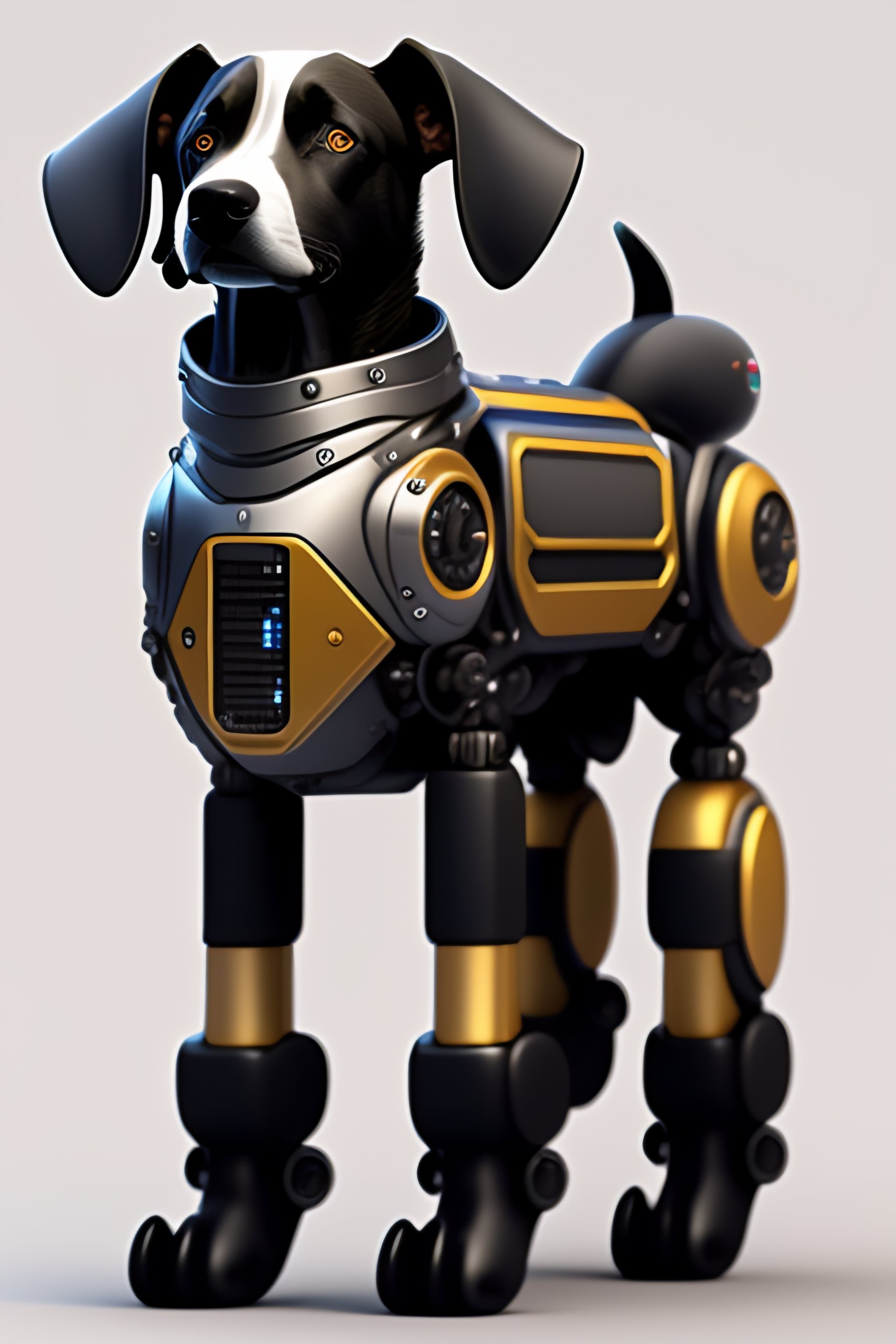 Lexica - Ss 1 3 robo borg hound, medical mecha canine, digital art, furaffinity, deviantart