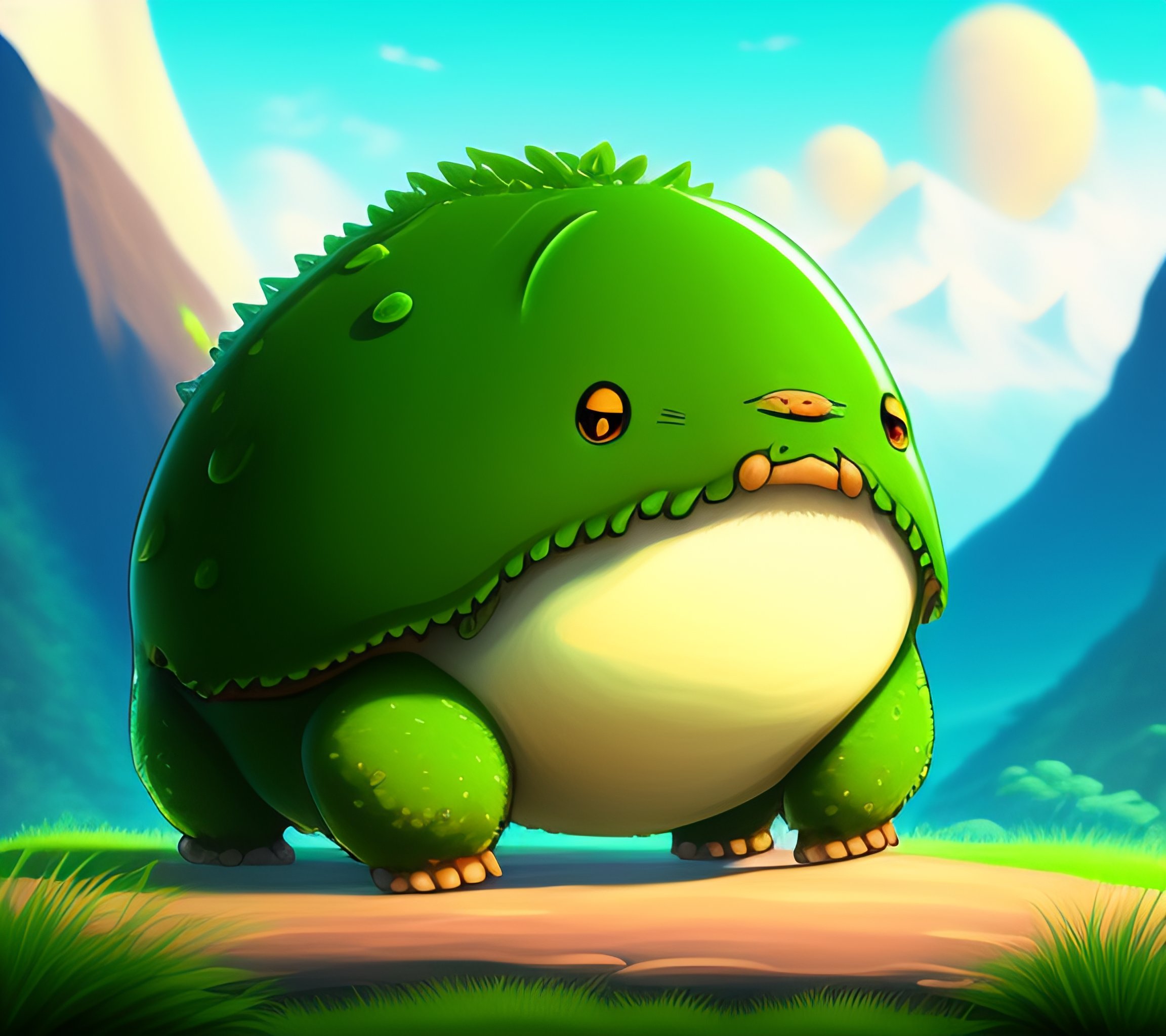 Lexica - Top down full body view of a slime monster fantasy ghibli art ...