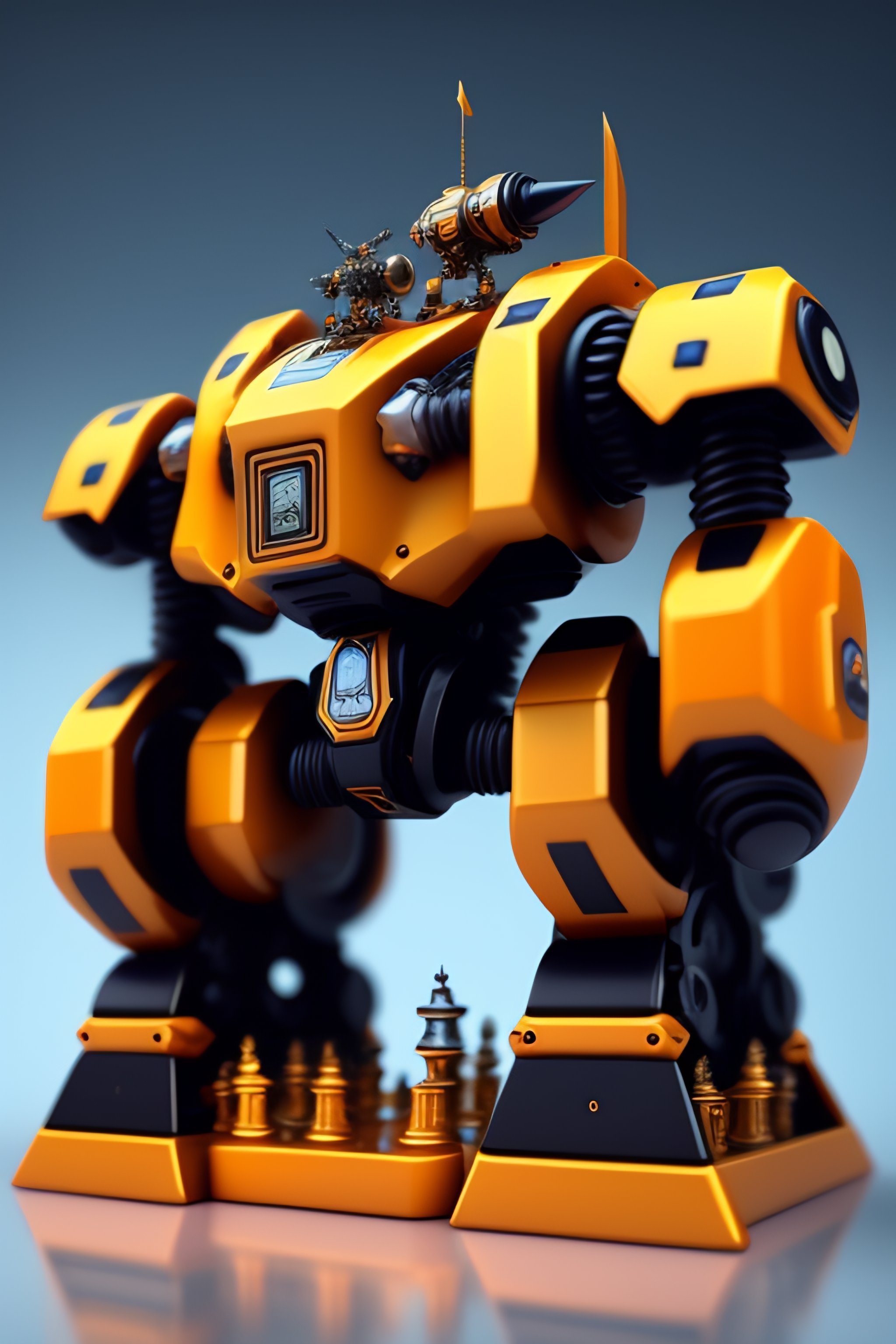 Lexica - Mech robot with large weapons on top with hexagonal bases ...