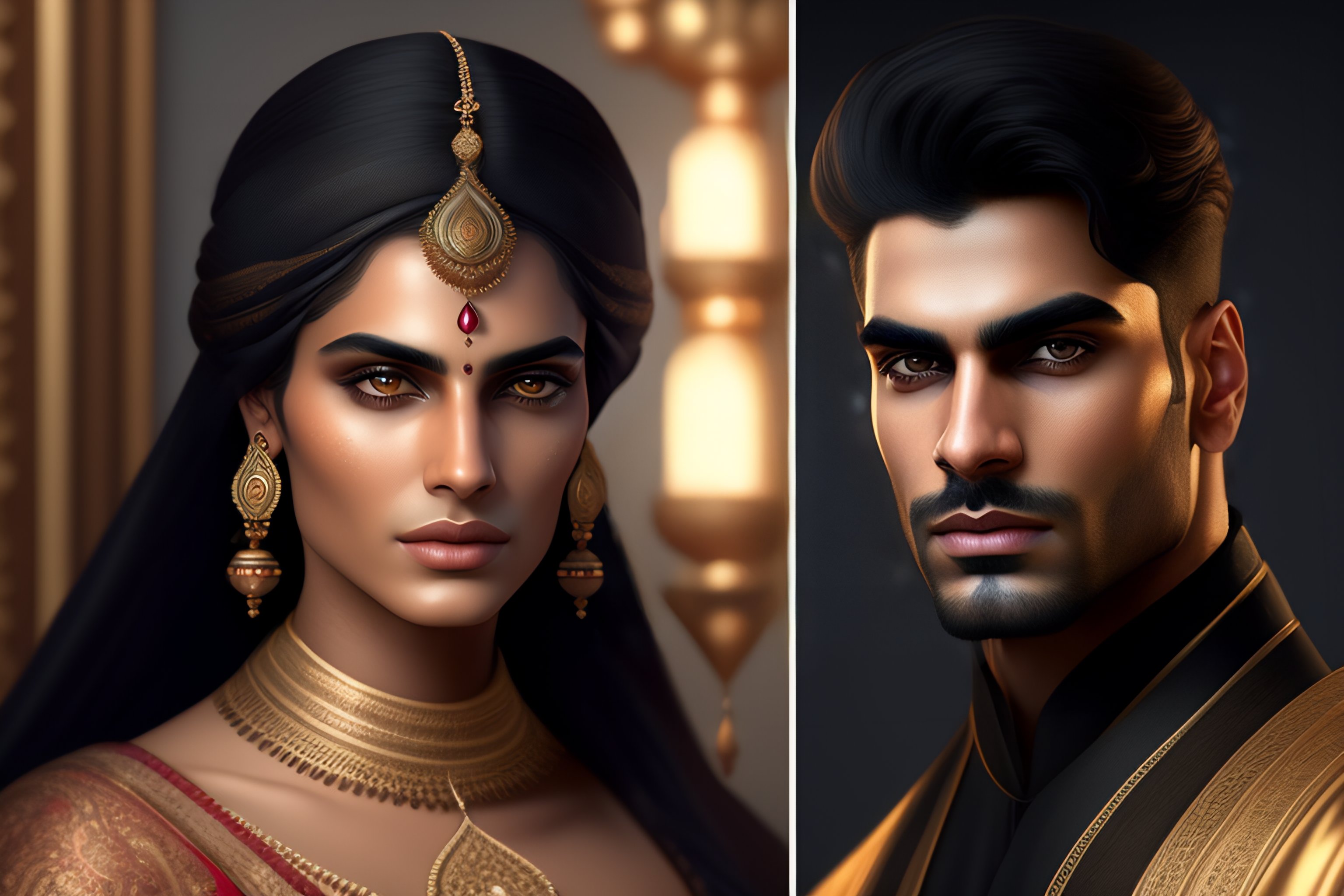 Lexica - A portrait of handsome young male indo-persian satan and his ...