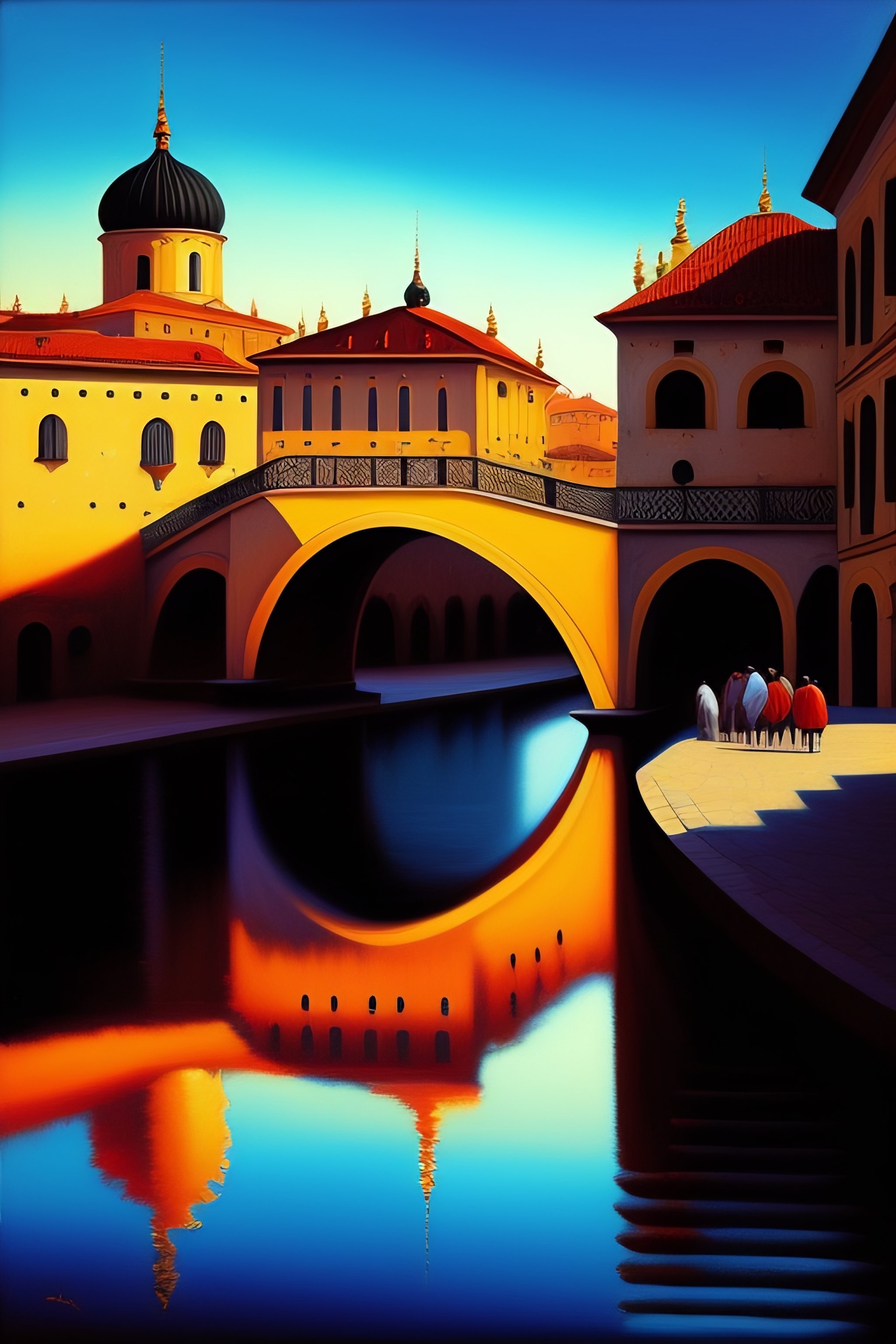 Lexica - Painting by caravaggio, modern day eastern european city