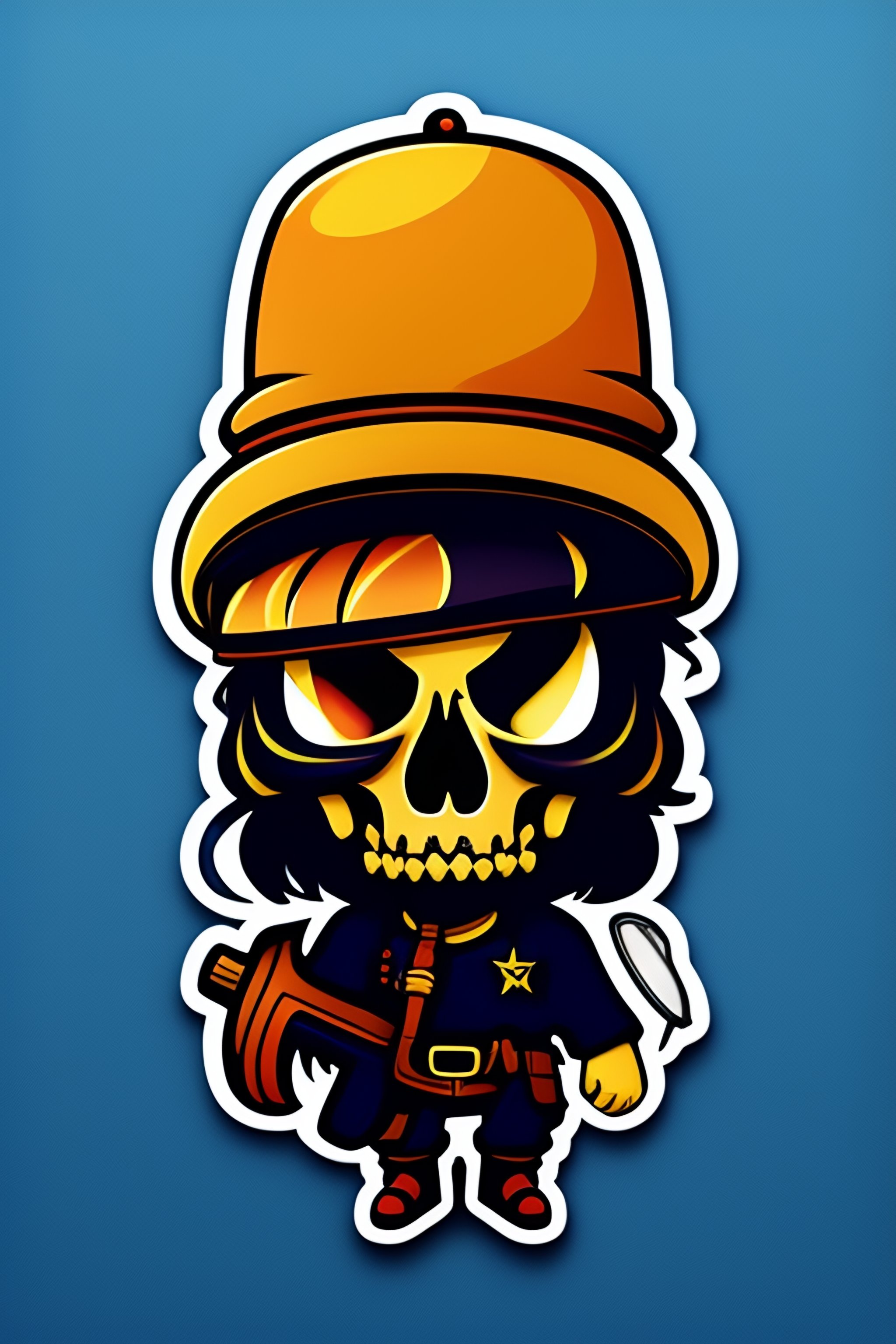 Lexica - Cute cartoon skully and mulder sticker, anime style, solid ...