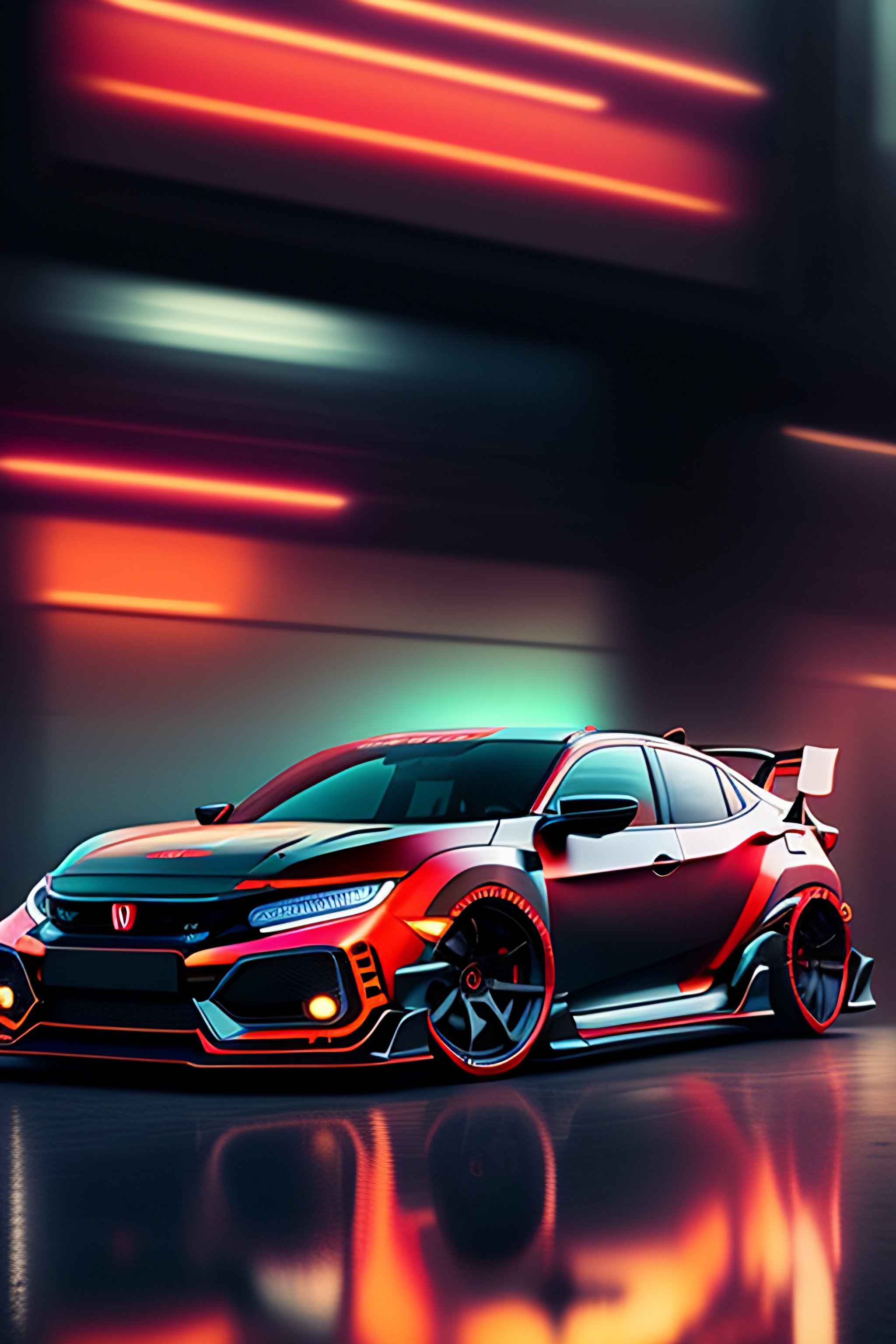 Lexica - 2022 Honda Civic Type R, cyberpunk 2077 concept art