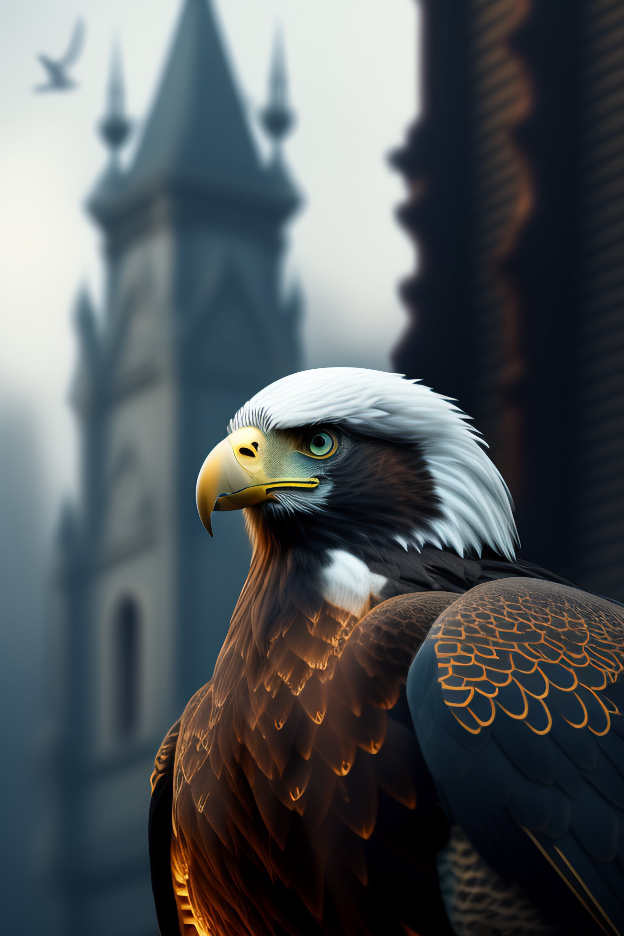 Lexica - A extremely realistic eagle with high detail night vision ...