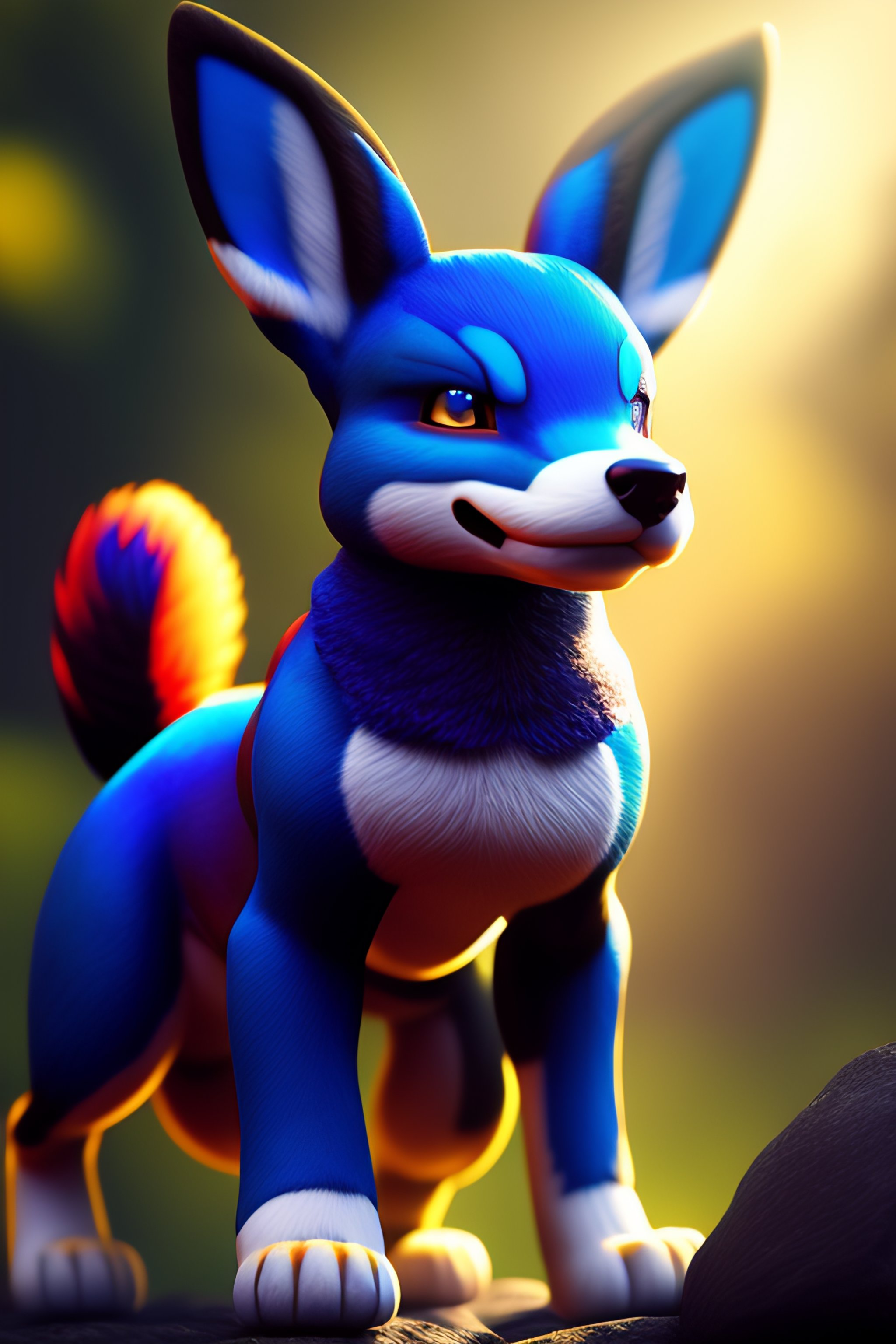 Lexica - Lucario stands tall and proud, its powerful muscles rippling ...