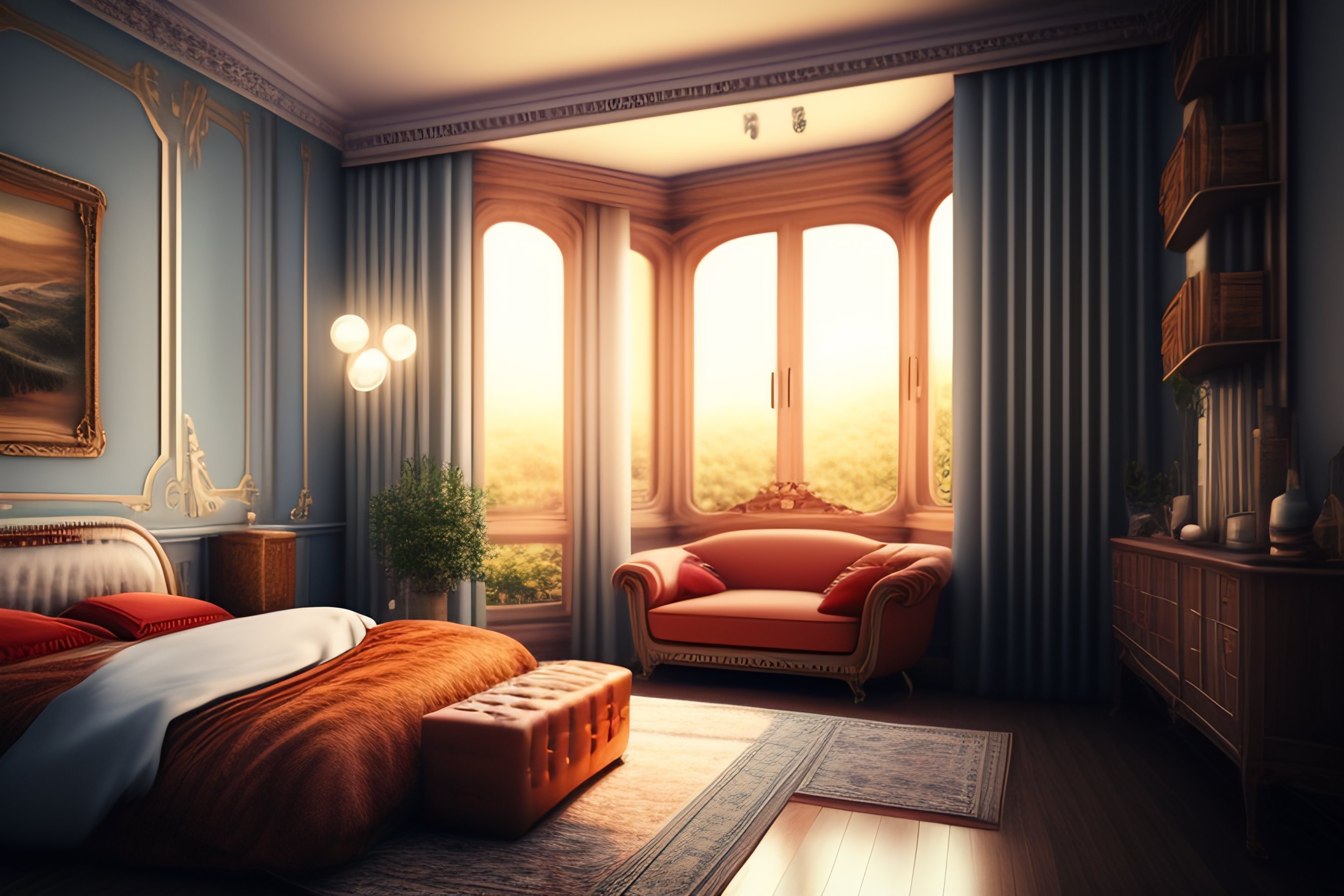 Lexica - Vintage room, interior, home, window, house, hotel, table ...