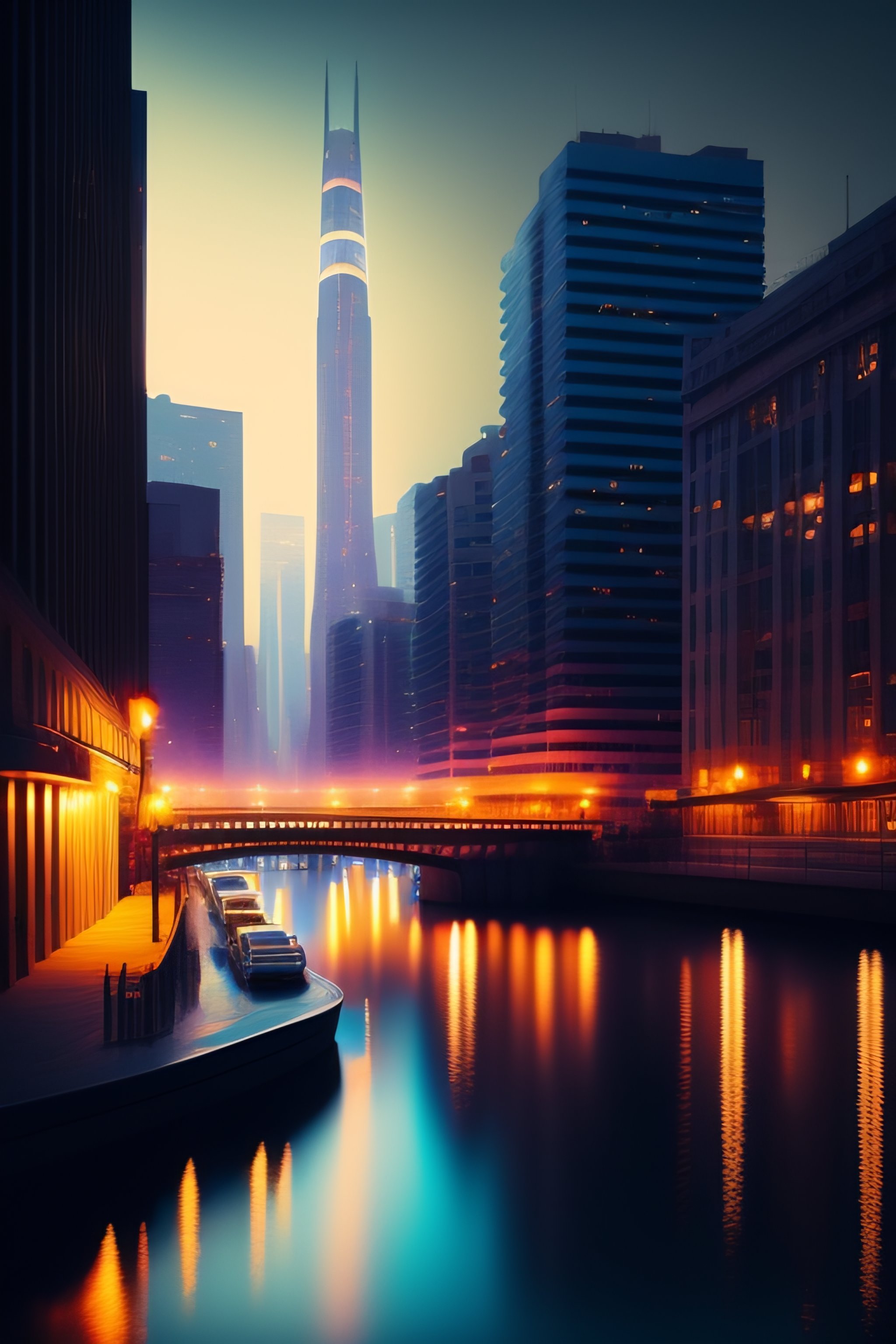 Lexica - Midnight cityscape