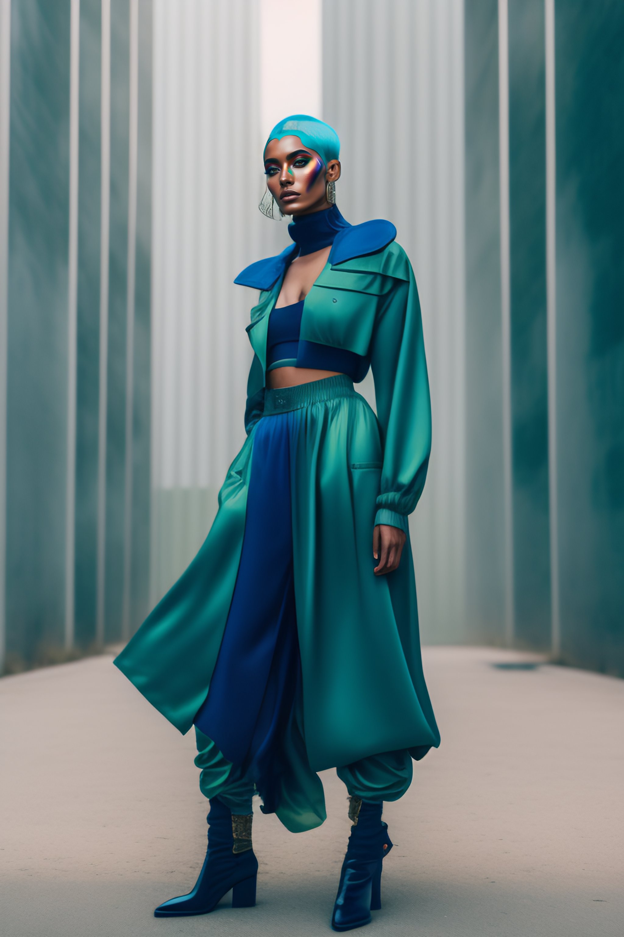 Lexica - Portrait of haute couture beautiful arab cyberpunk model with ...