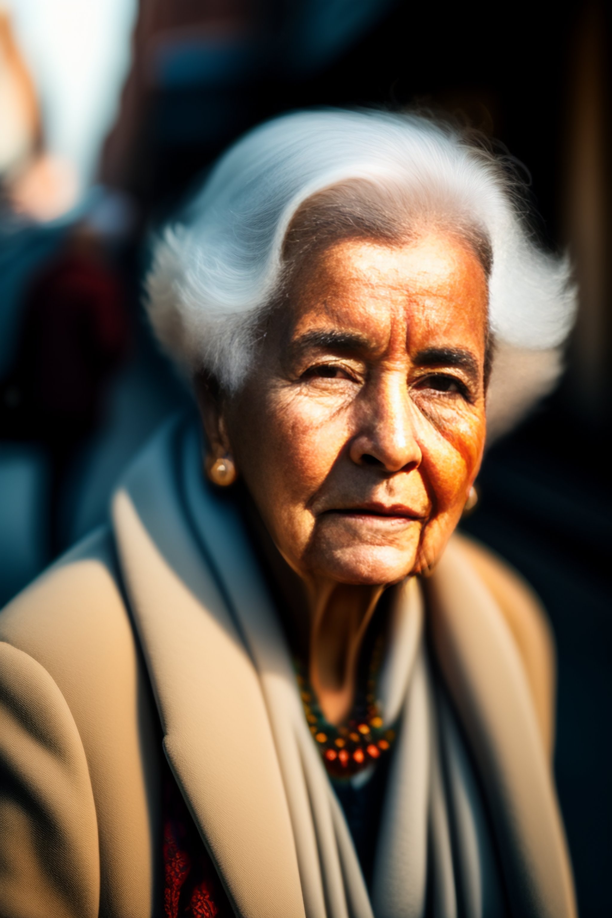 Lexica - Old woman in the street, natural light, sharp, detailed ...