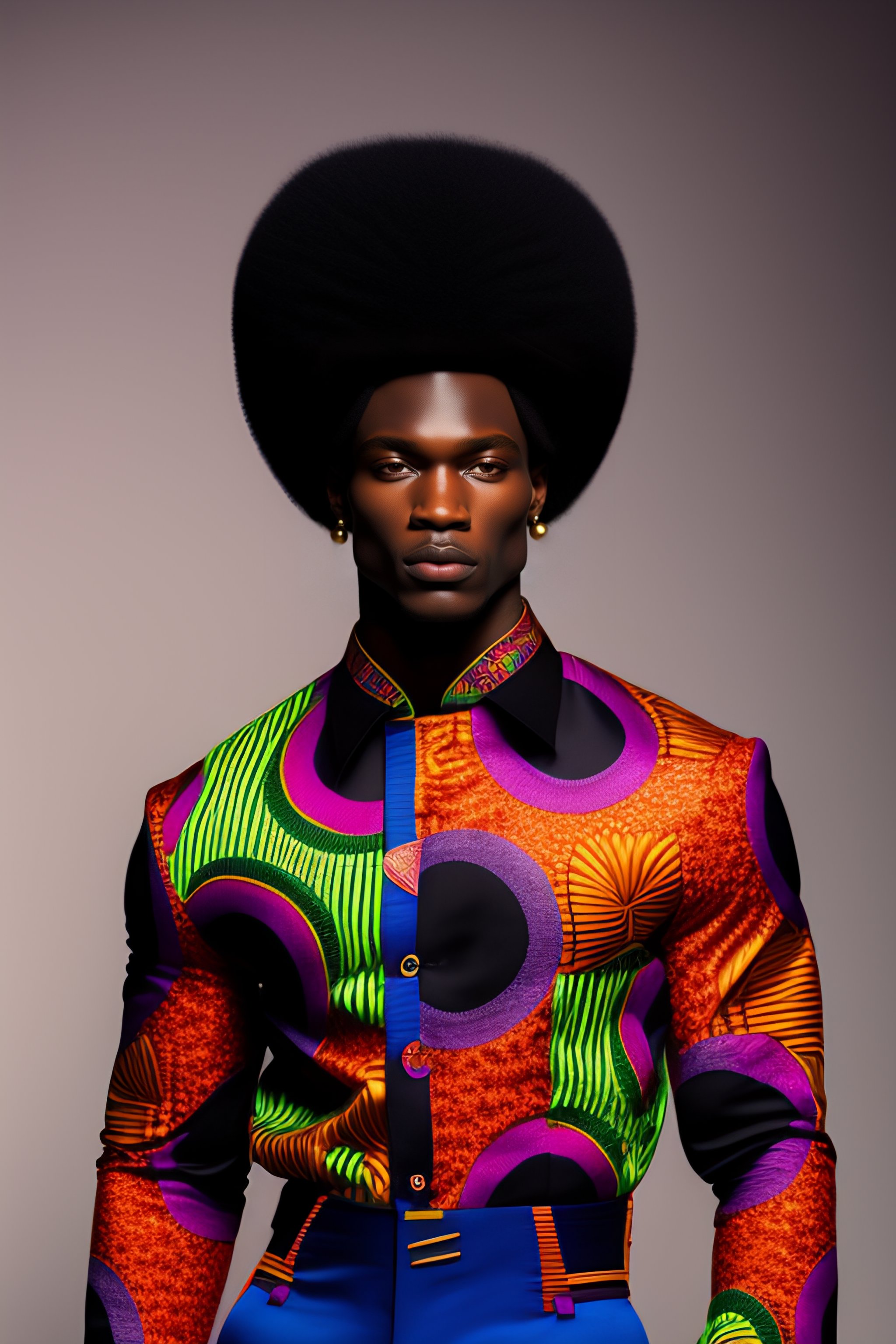 Lexica - Afro dandy, athletic shape, neither man nor monkey, 80's style ...