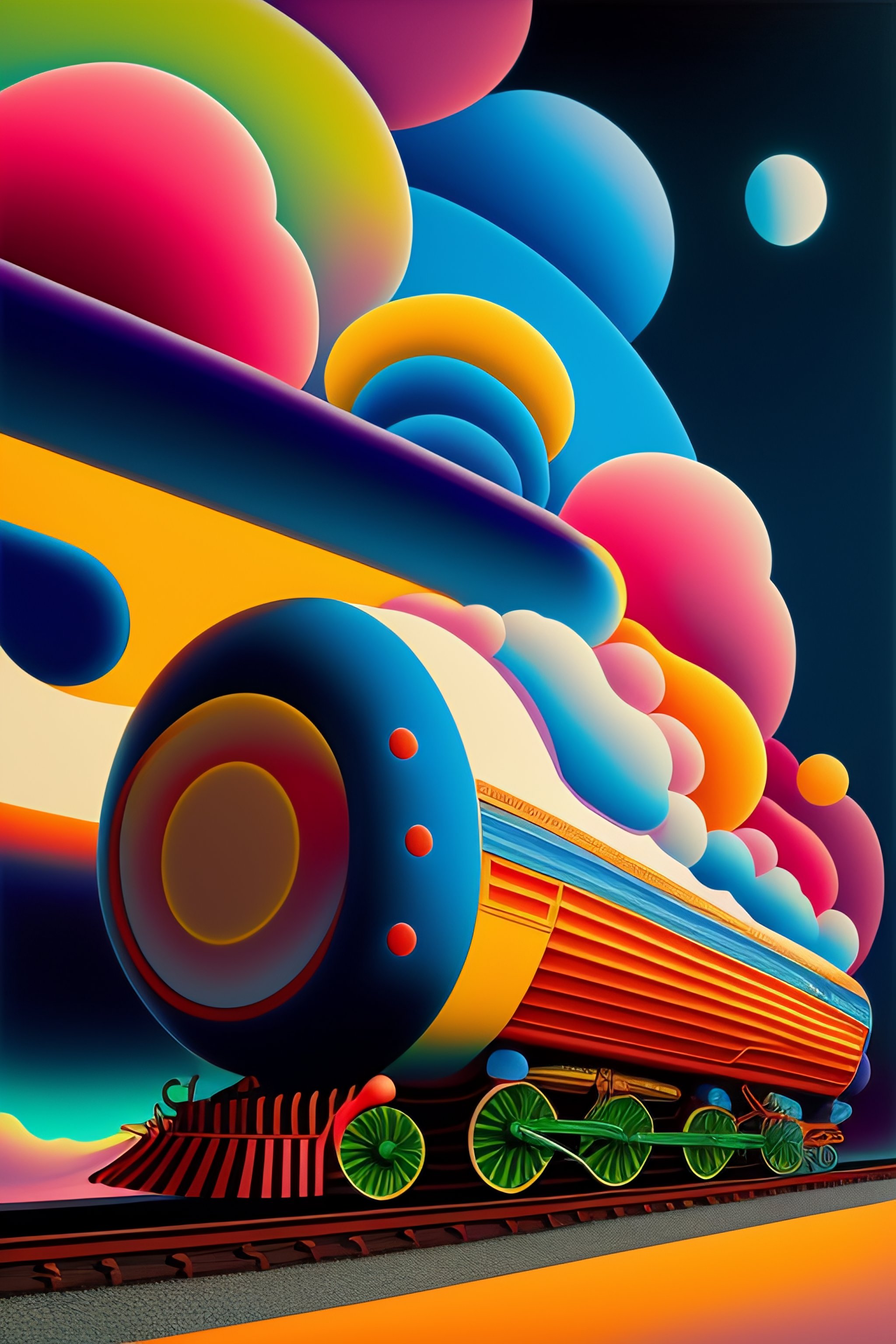 Lexica - Big abstract train in the style of kaws by james jean and ...