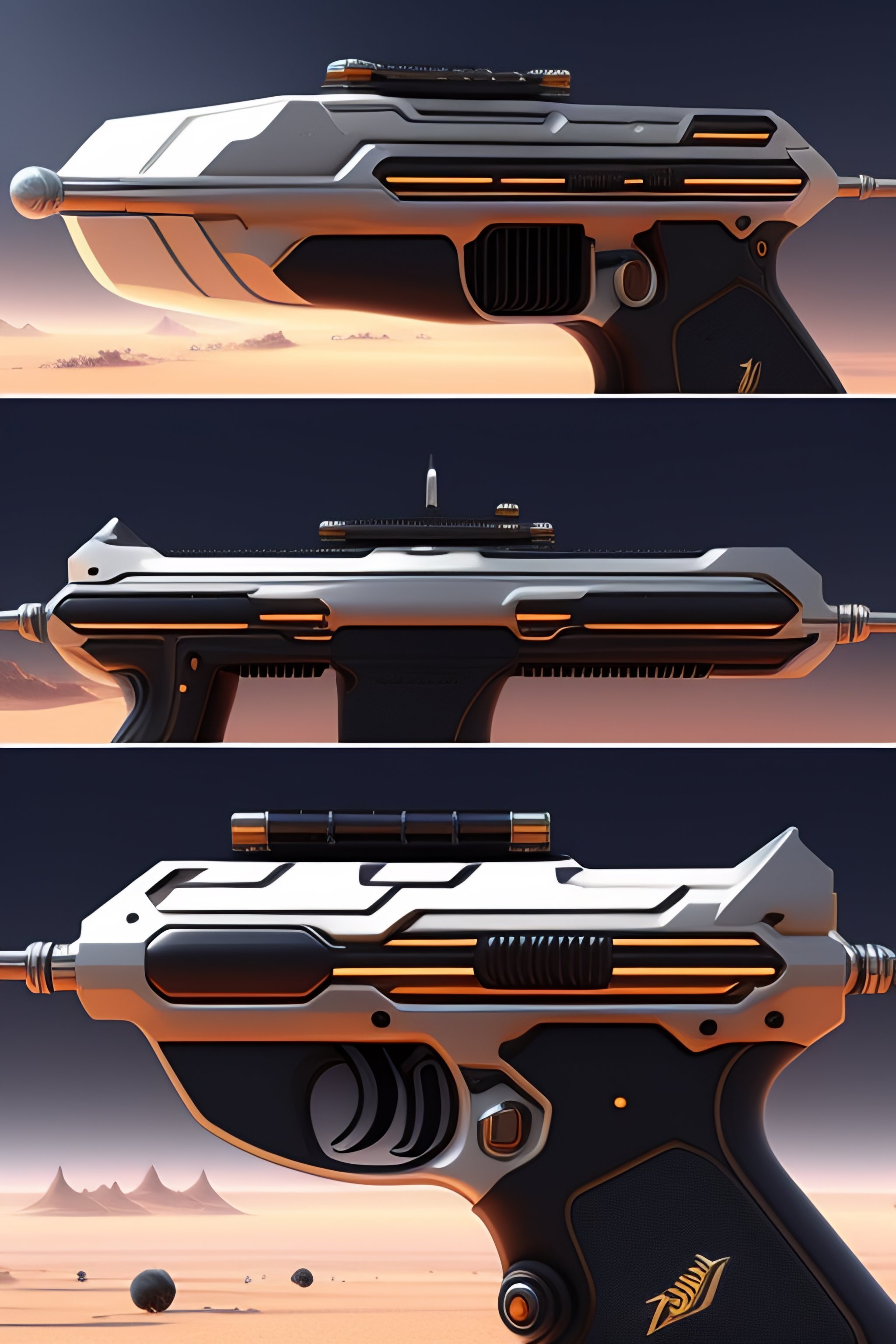 Lexica - Hard surface gun design , futuristic sci-fi, hyper detailed