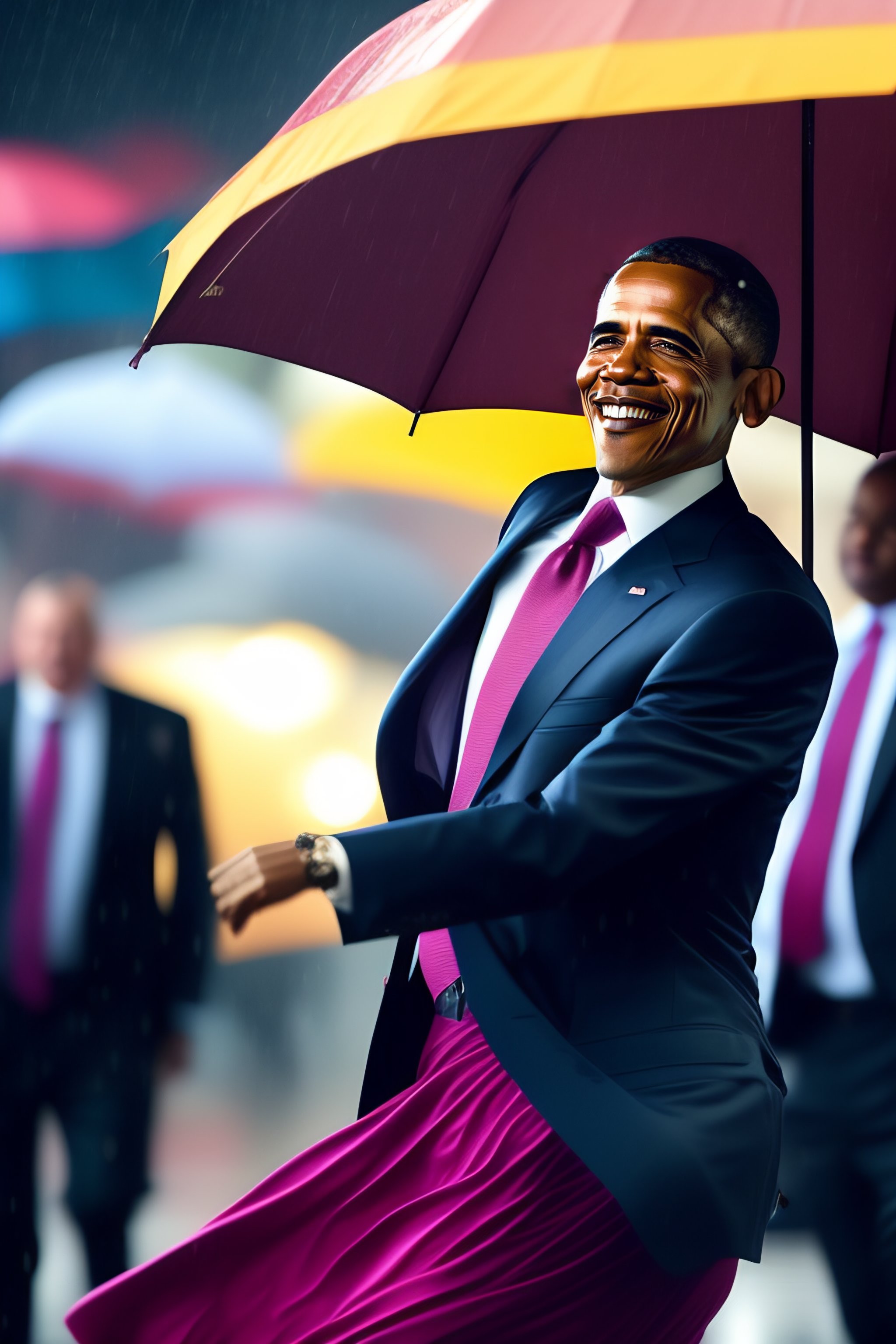 Lexica - Obama dancing salsa under the rain