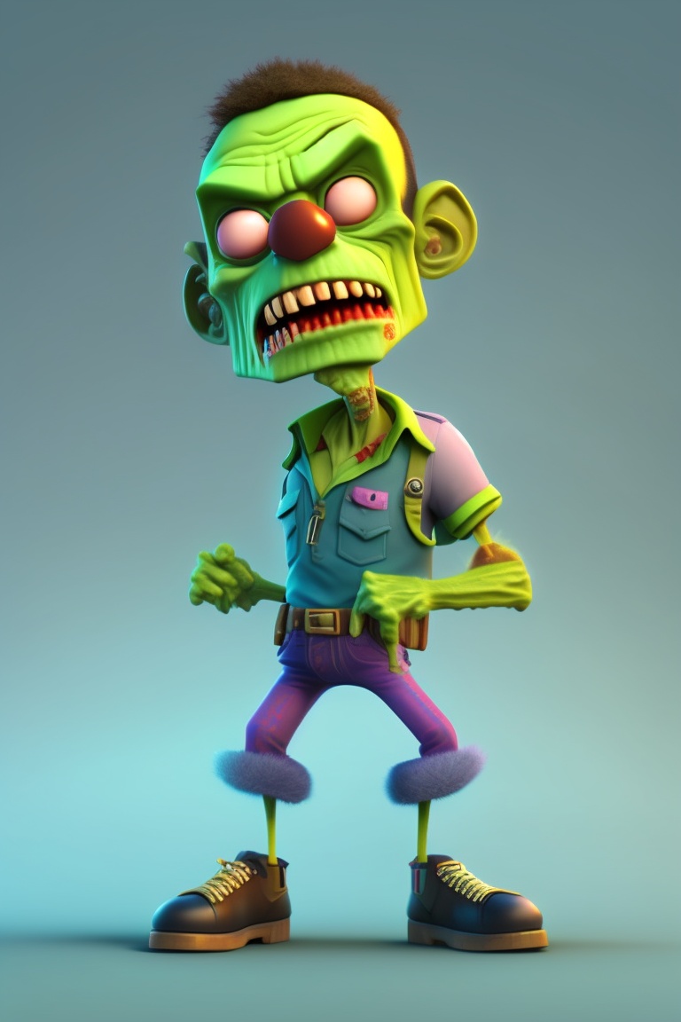 Lexica - Cartoon zombie, t pose