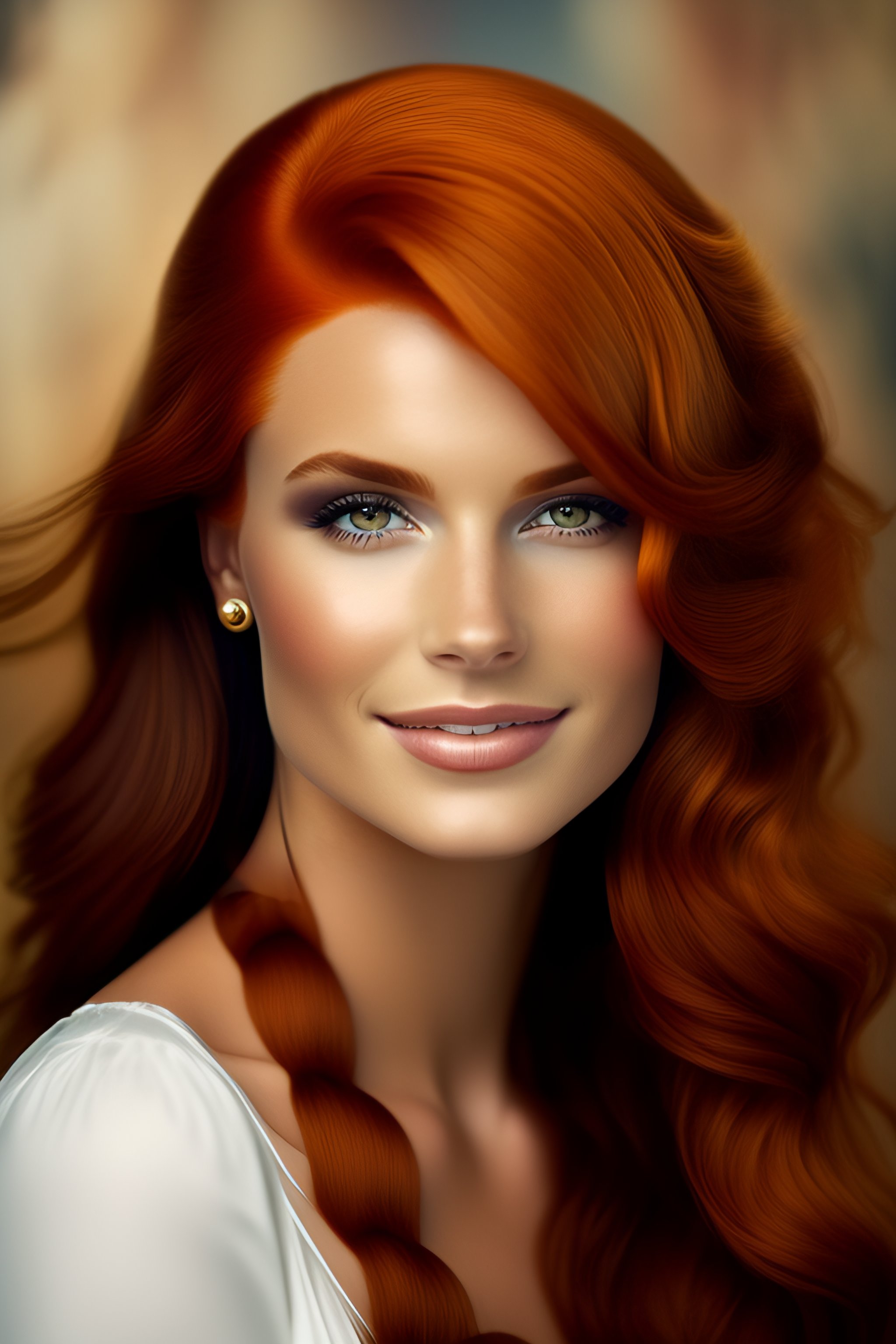Lexica - A beautiful young woman with auburn hair