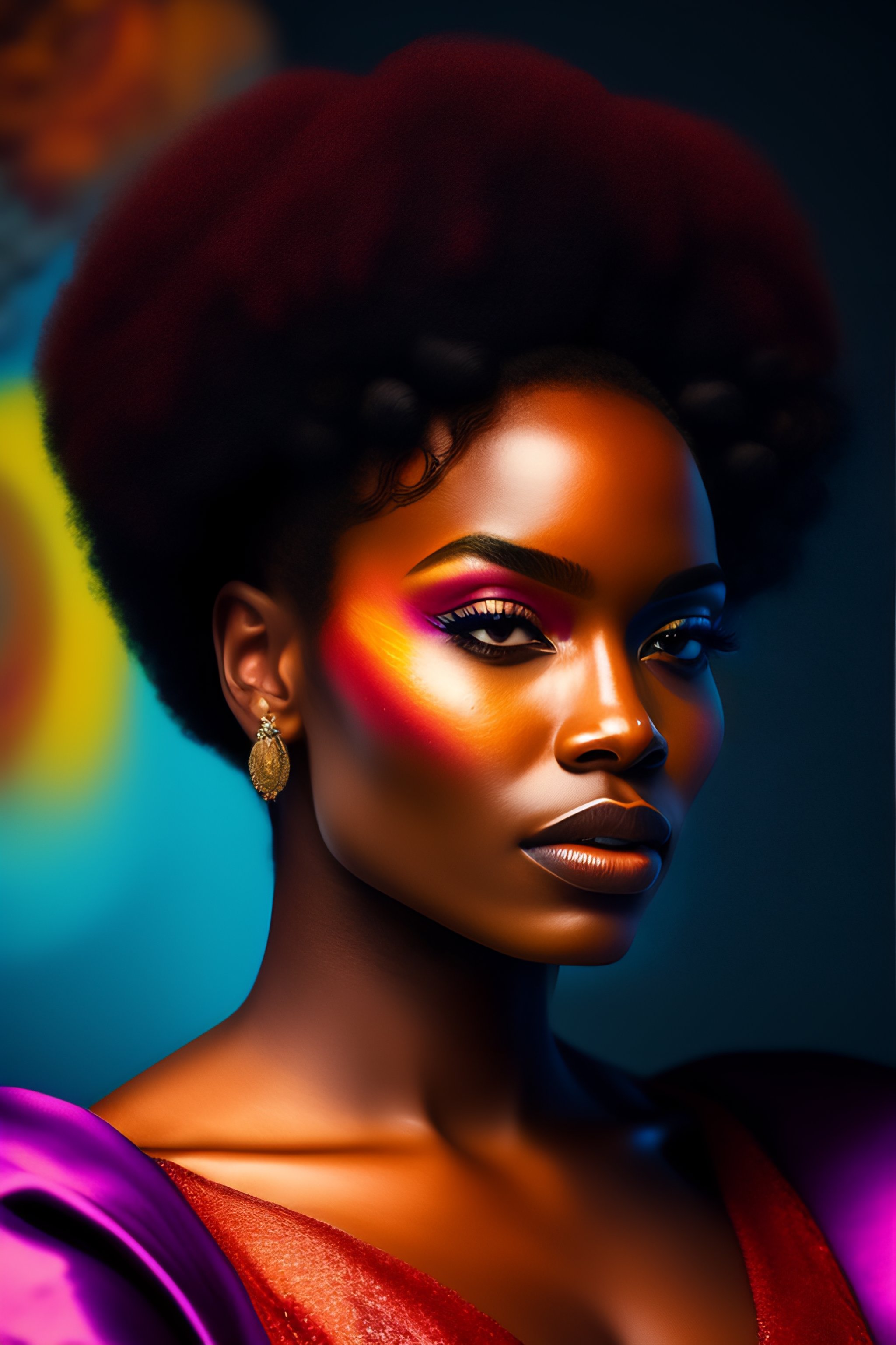 Lexica - Afro american queen with 3 eyes, hd 4k,paint like Rembrant,