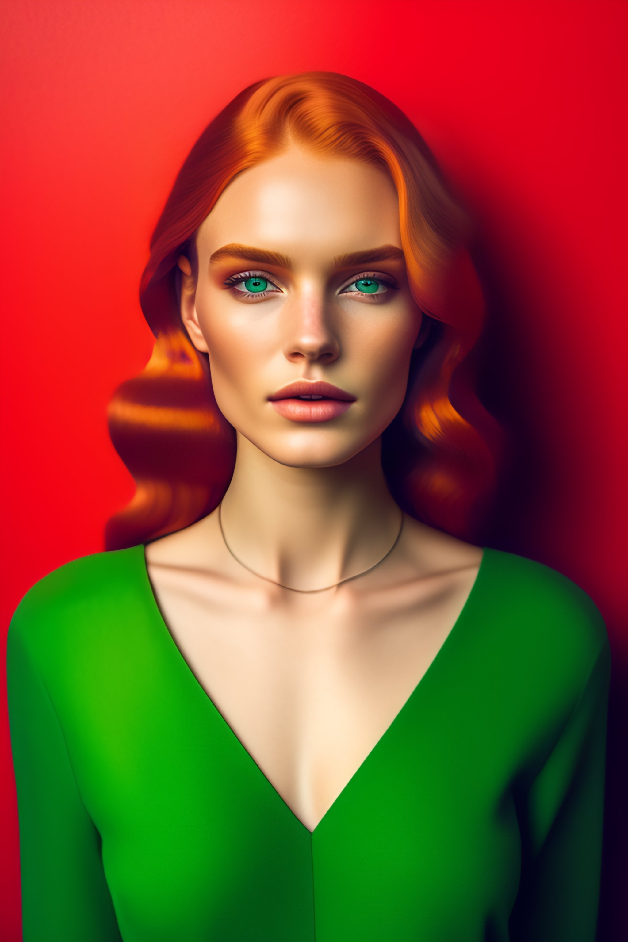 Lexica - Selfie color portrait of (strawberry blond green eye young ...