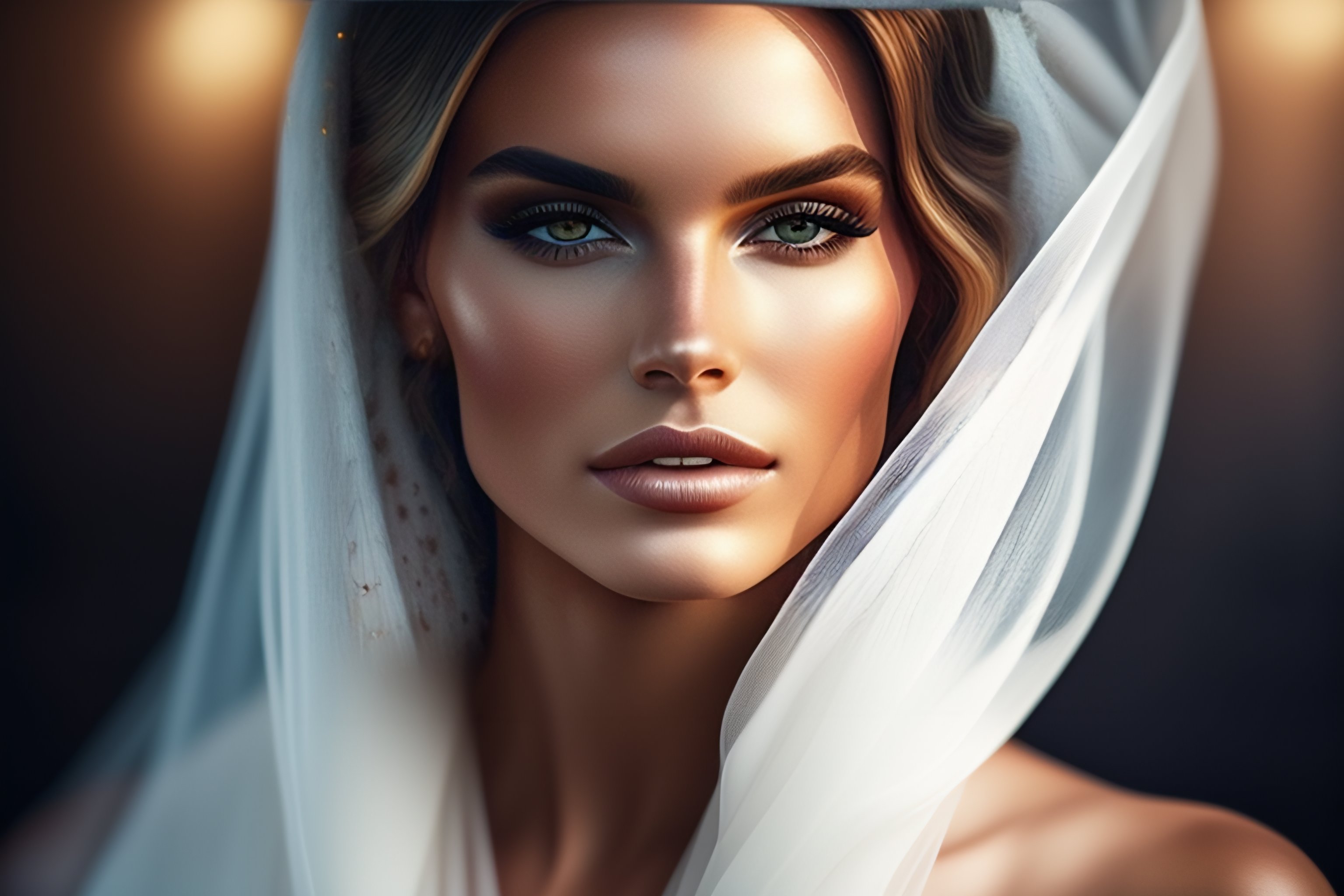 Lexica - A beautiful lady perfectly figured wearing see through cloth ...