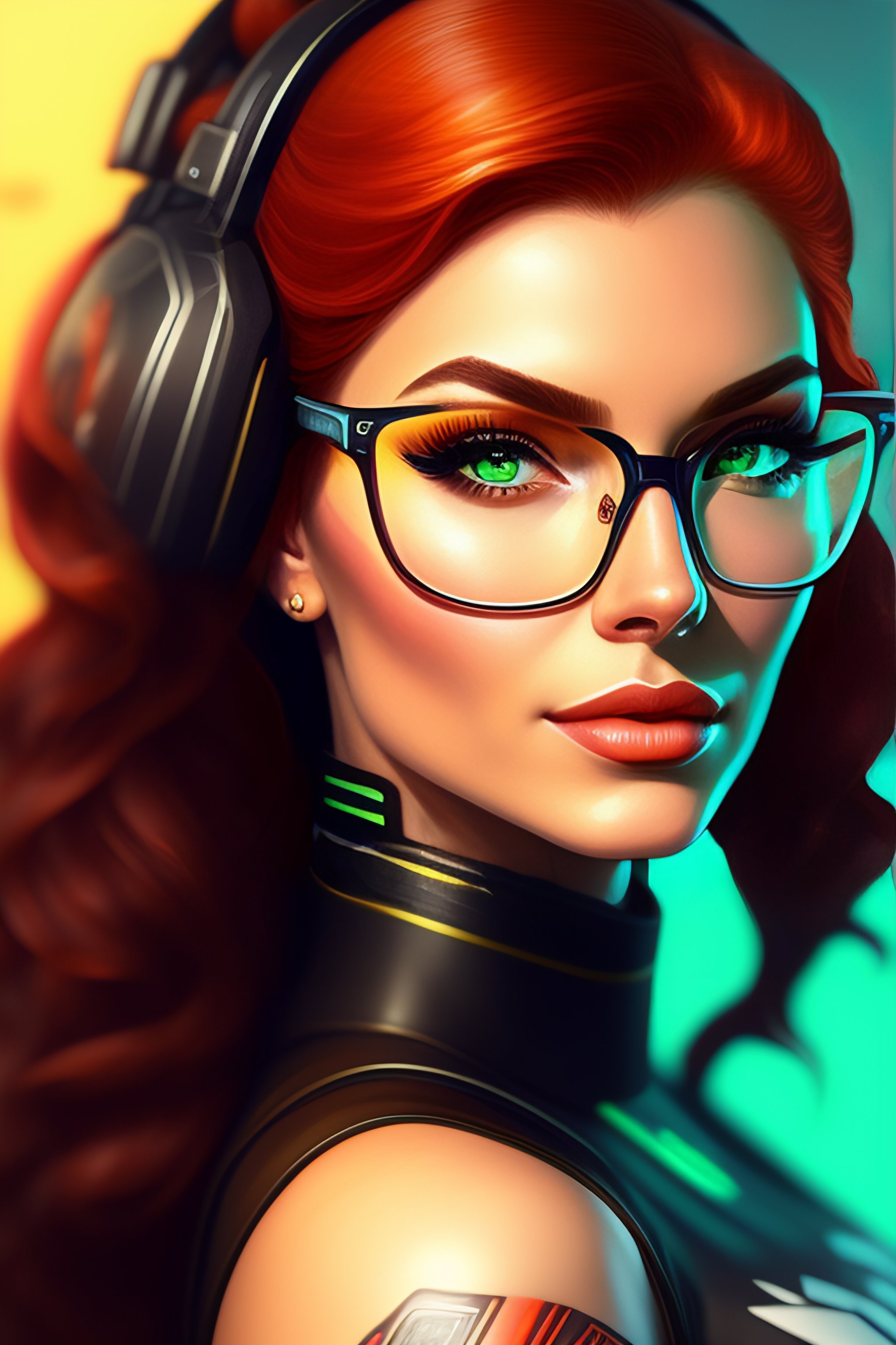 Lexica - SARA FREGONAS portrait, redhead, round face, green eyes ...