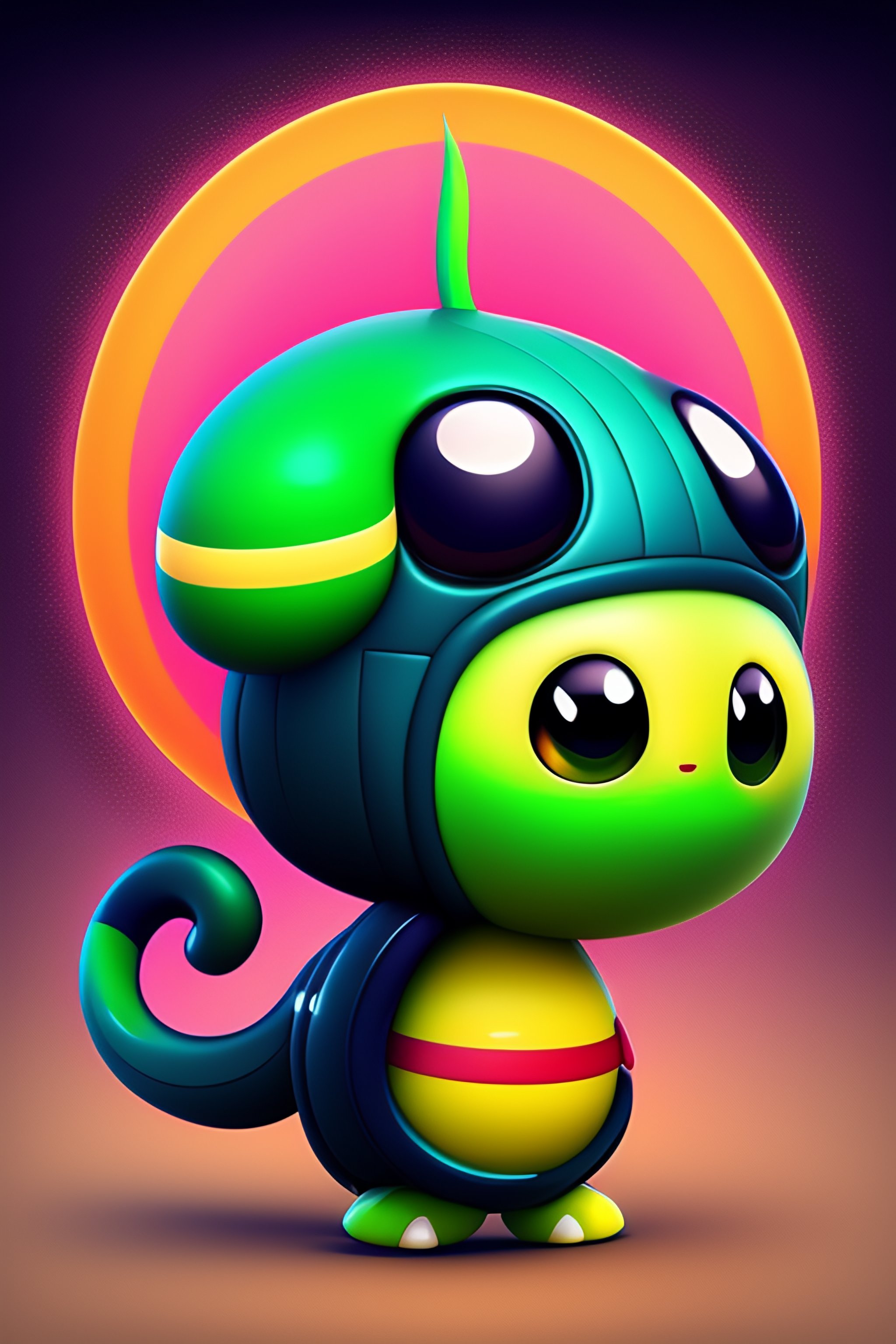 Lexica - Cute chibi snake dancing