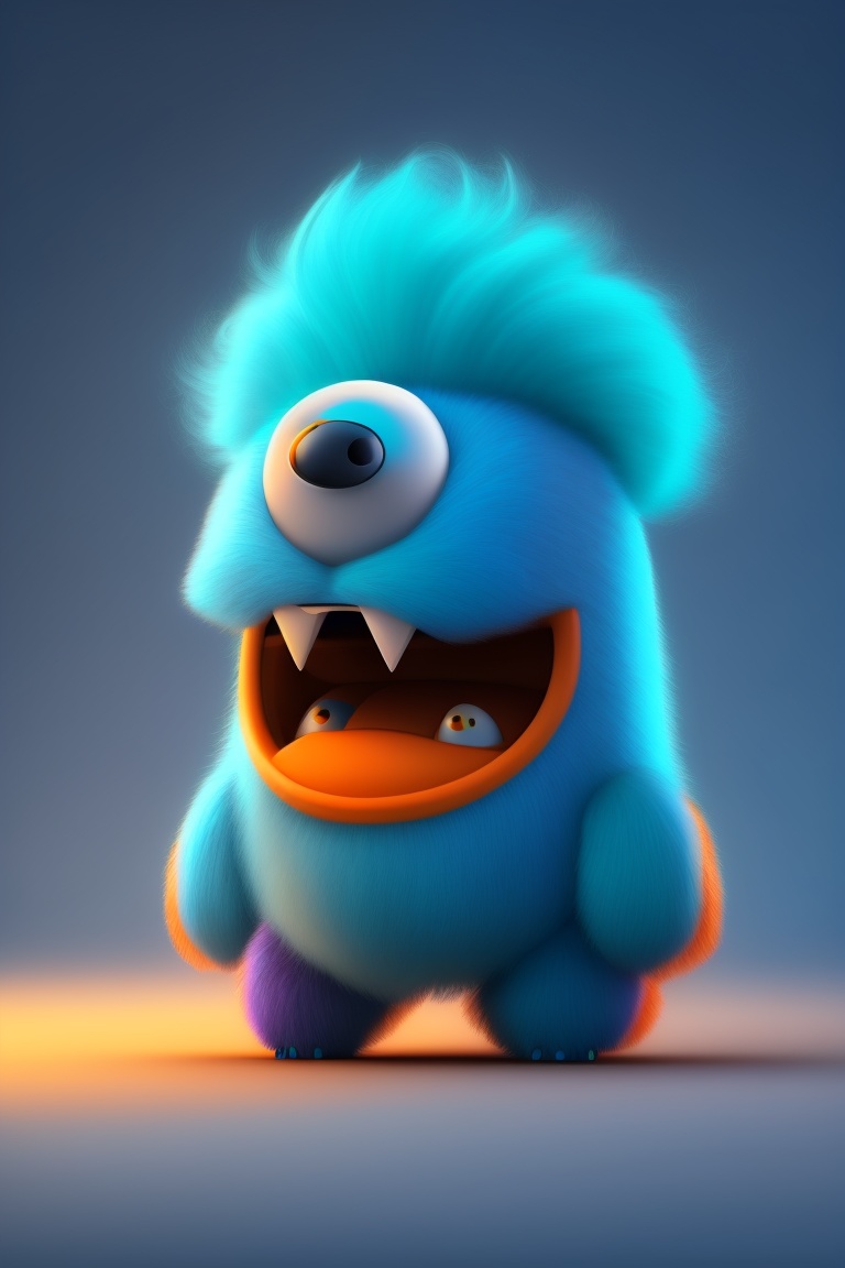 Lexica - MONSTER BLUE, CARTOON, PIXAR STYLE, DETALLADO, LOVING, HAIRY ...