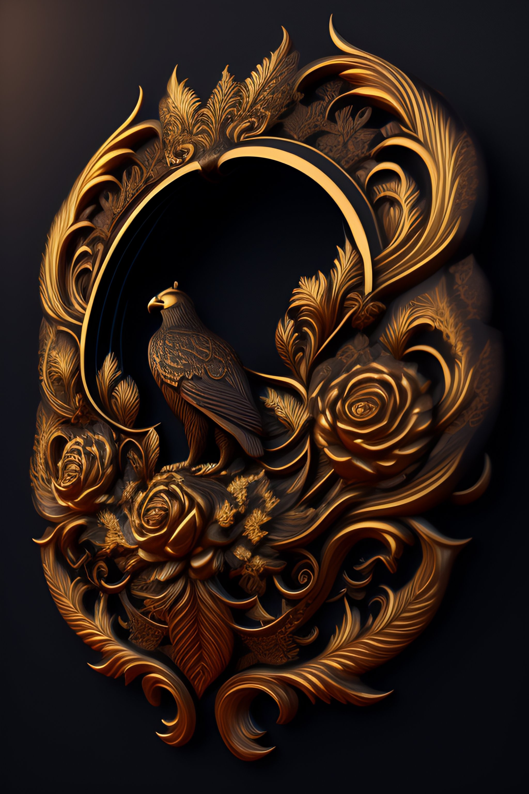 Lexica - An intricate, ornate, wood carving, with golden entertwined ...