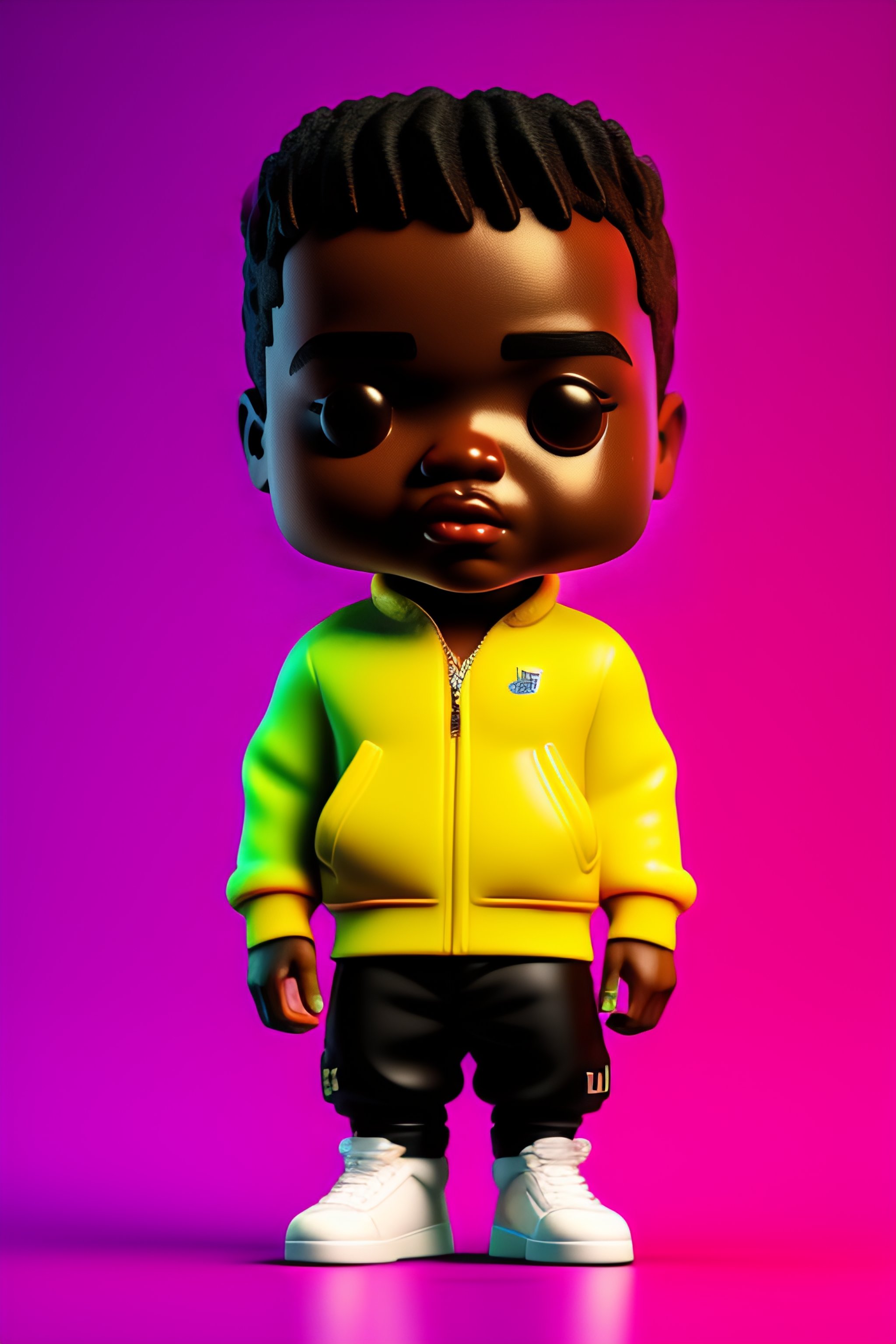 Lexica - Full body 3d render of funko pop Juice WRLD rapper