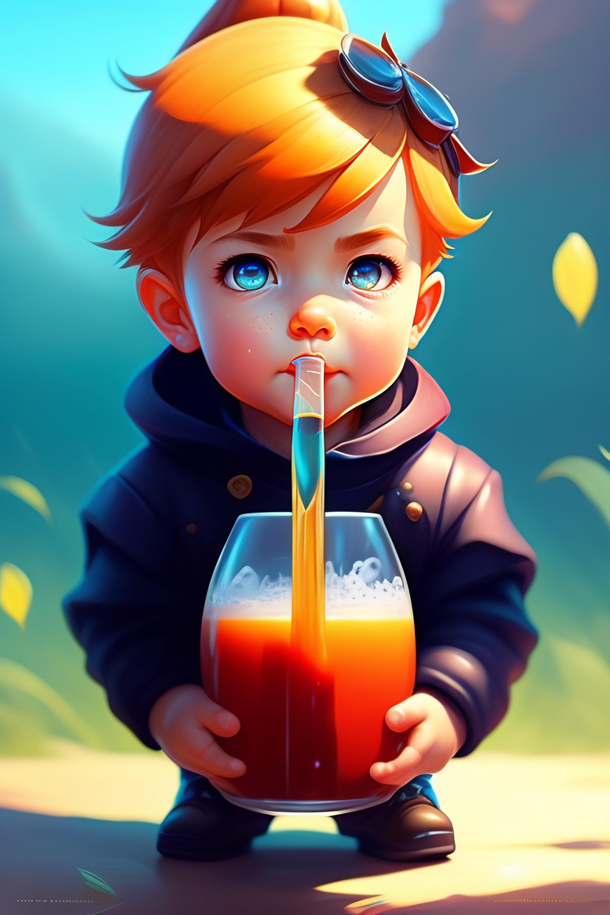 Lexica - Baby drinking juice art heartstone Video game icon, official ...