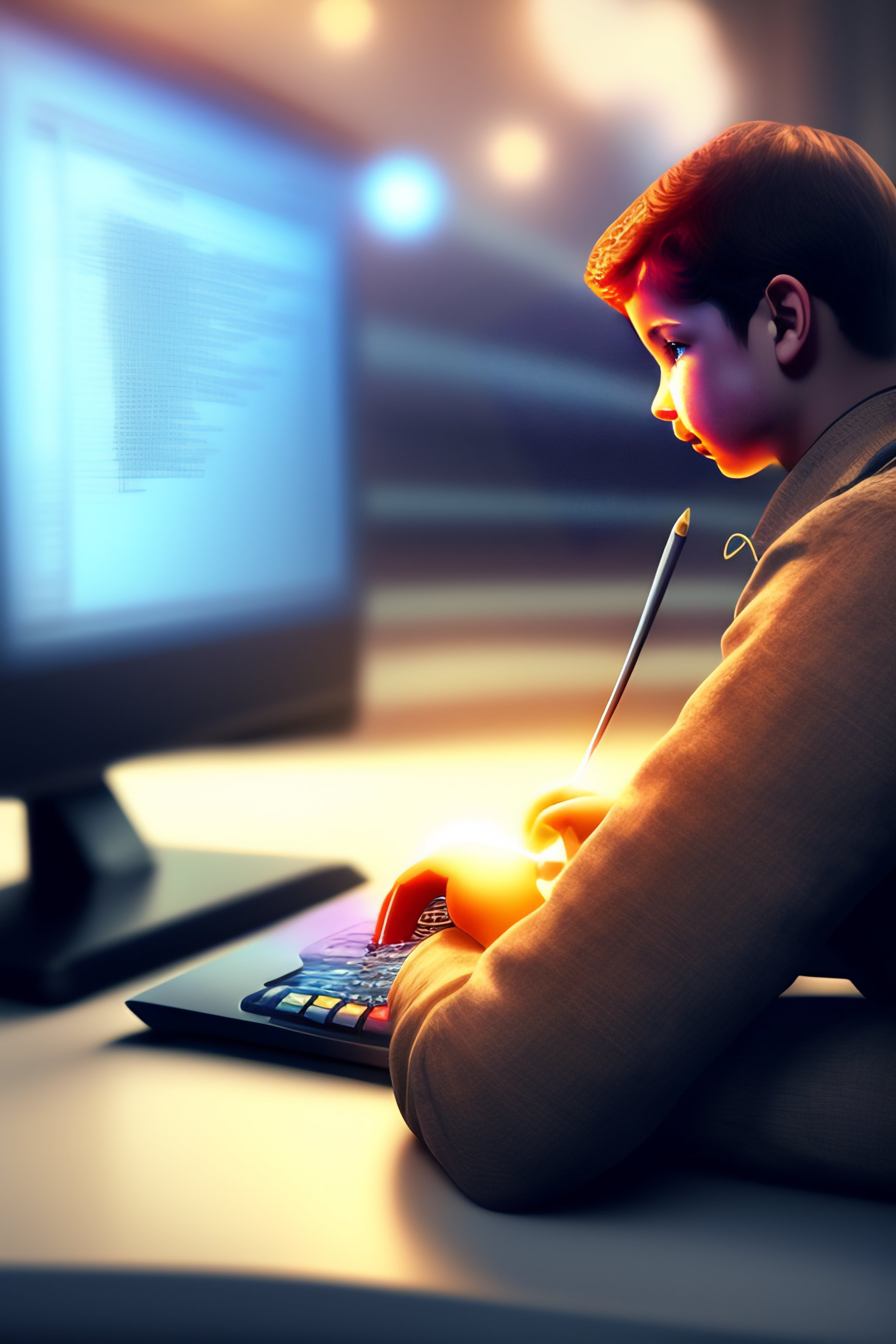 Lexica - Fairy with wings writing code on a computer