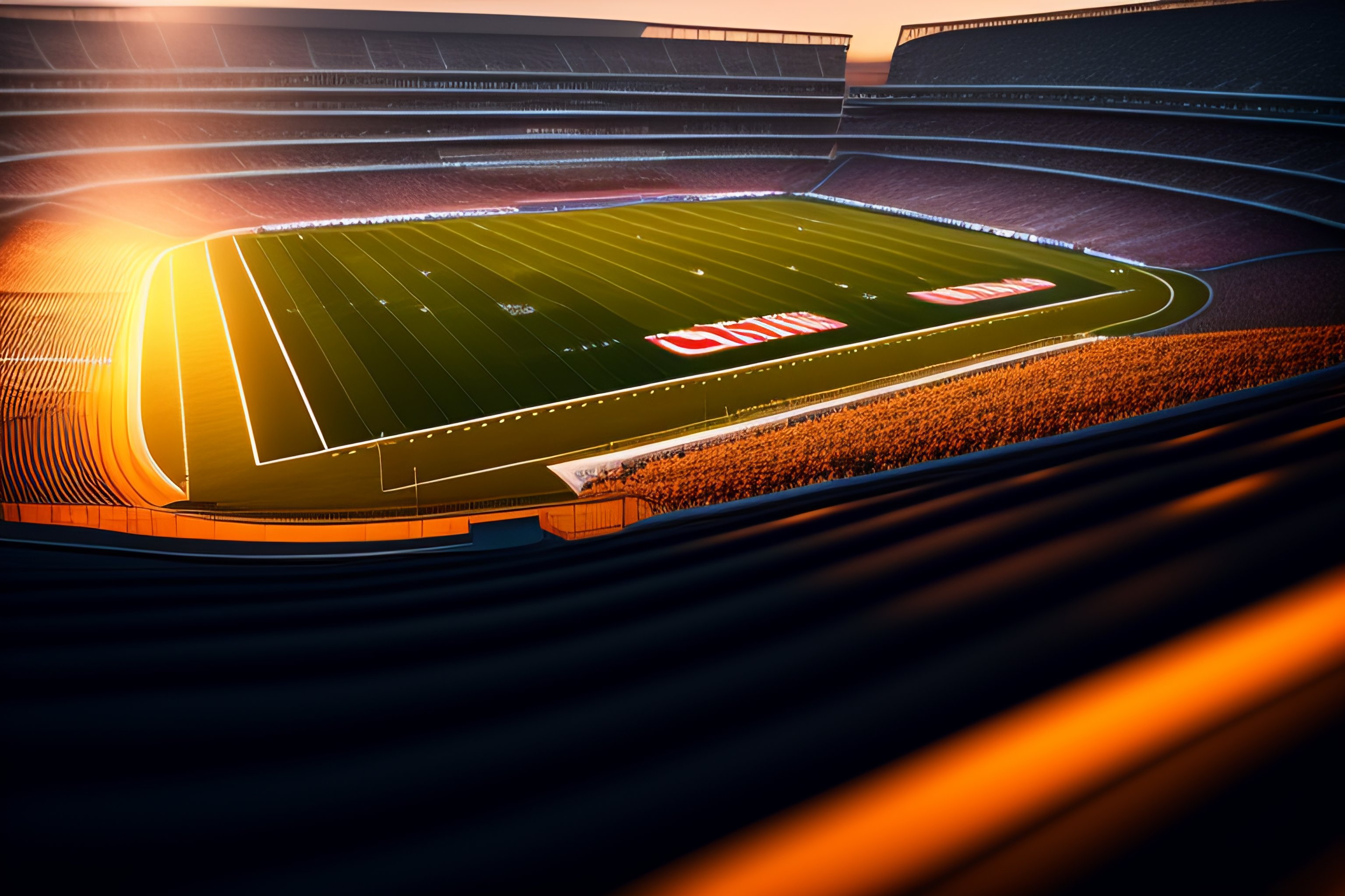 Lexica - Football stadium realistic, camera pov down to top, people on ...