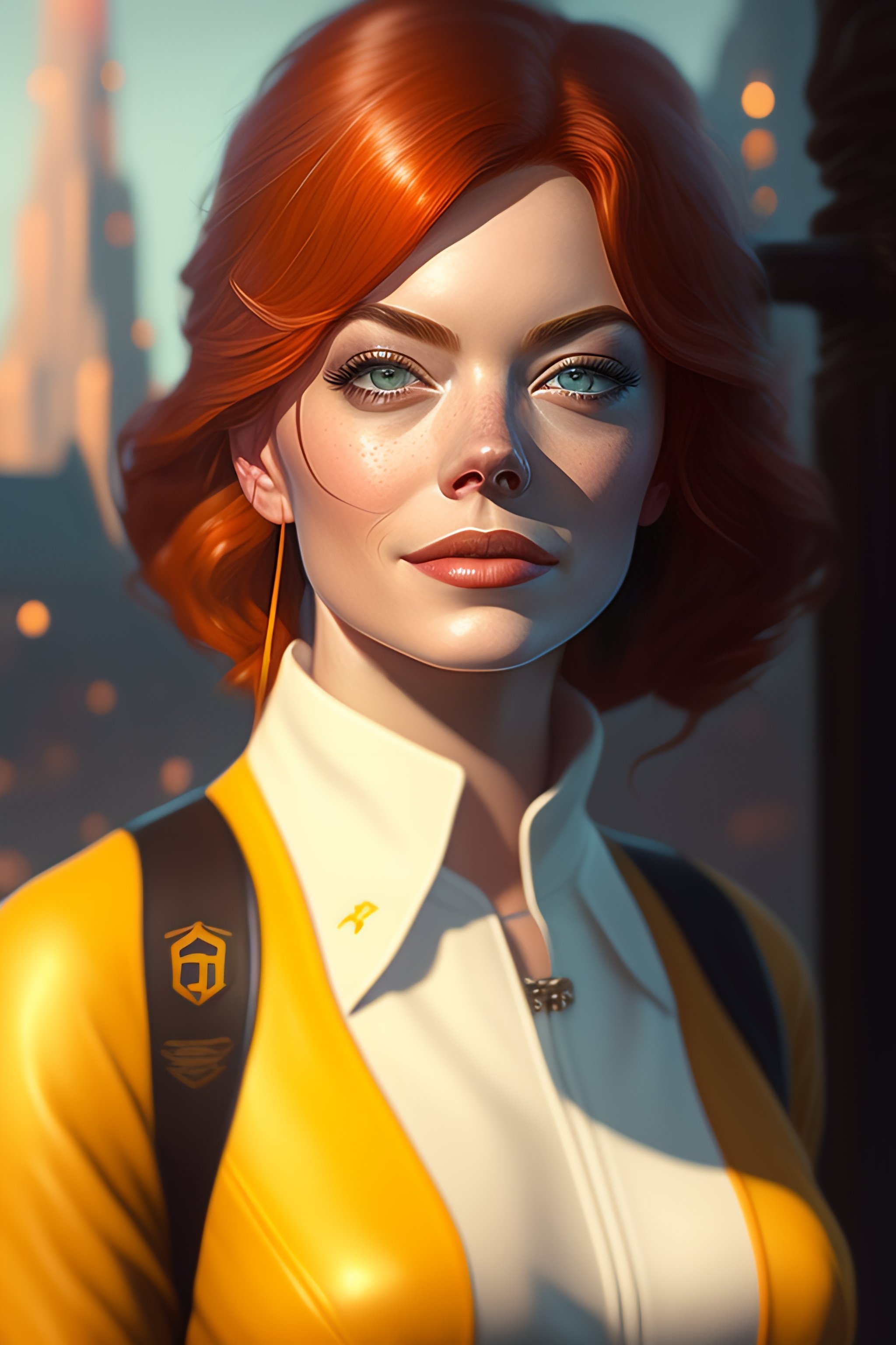 Lexica - Highly detailed portrait of Emma Stone as Barbara Gordon ...