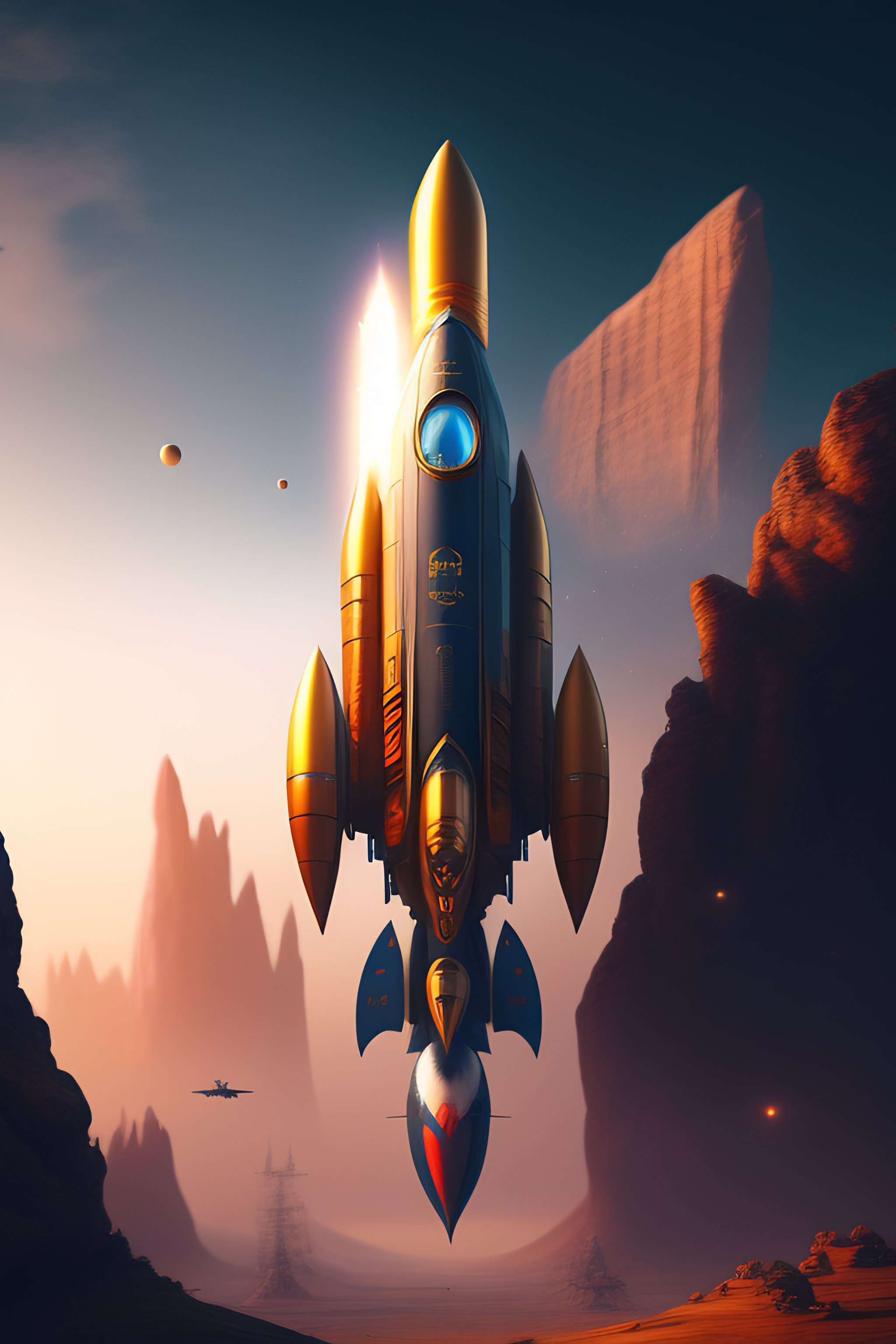 Lexica - Rocket in 3d style, fantasy, dreamlike, surrealism, trending ...