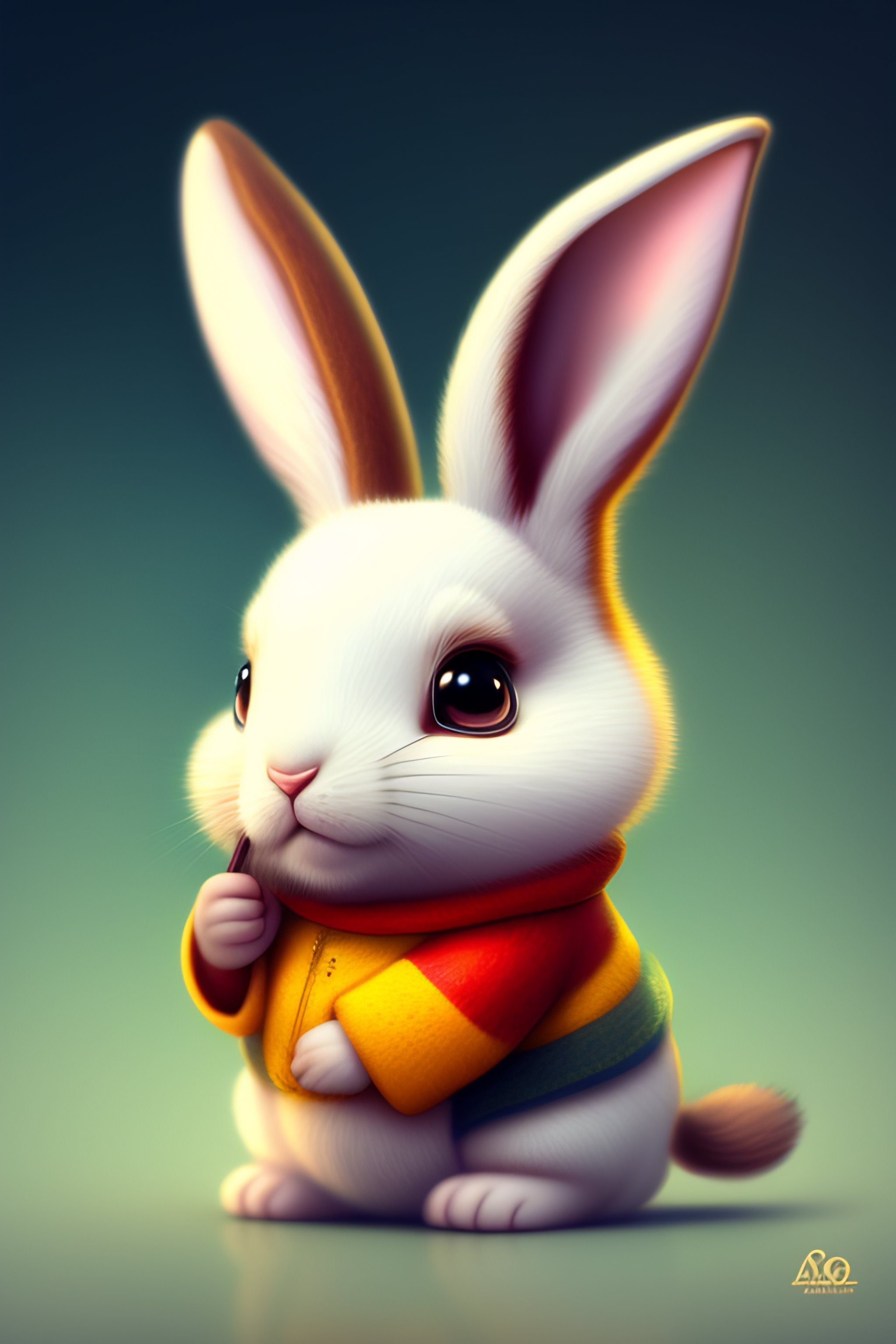 Lexica - Cute and adorable cartoon rabbit baby, fantasy, dreamlike ...
