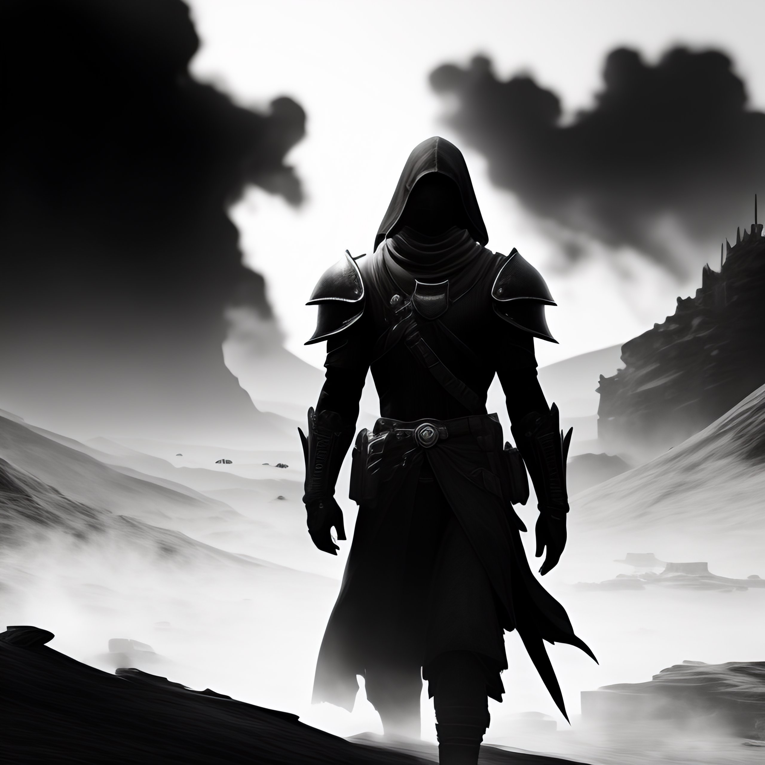 Lexica - Hand scketch of a destiny 2 character at midnight. in a ...